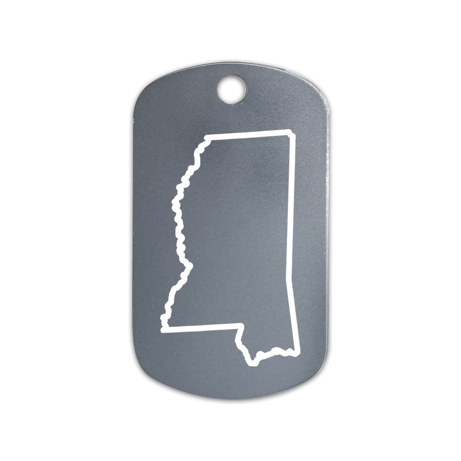 Mississippi Outline GI Dog Tag Aluminum Keychain ms - Silver - Walmart.com