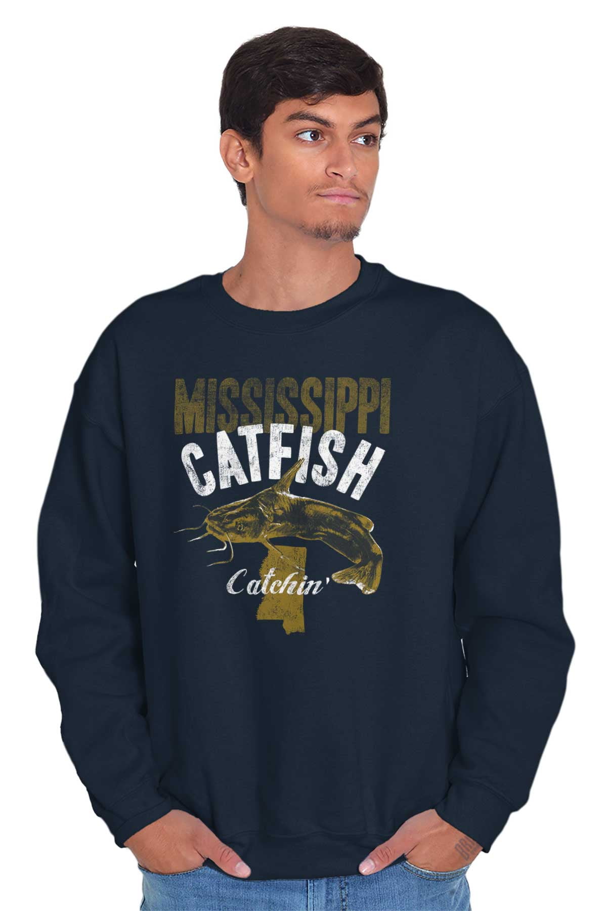 Mississippi River Catfish Souvenir Sweatshirt for Men or Women Brisco ...