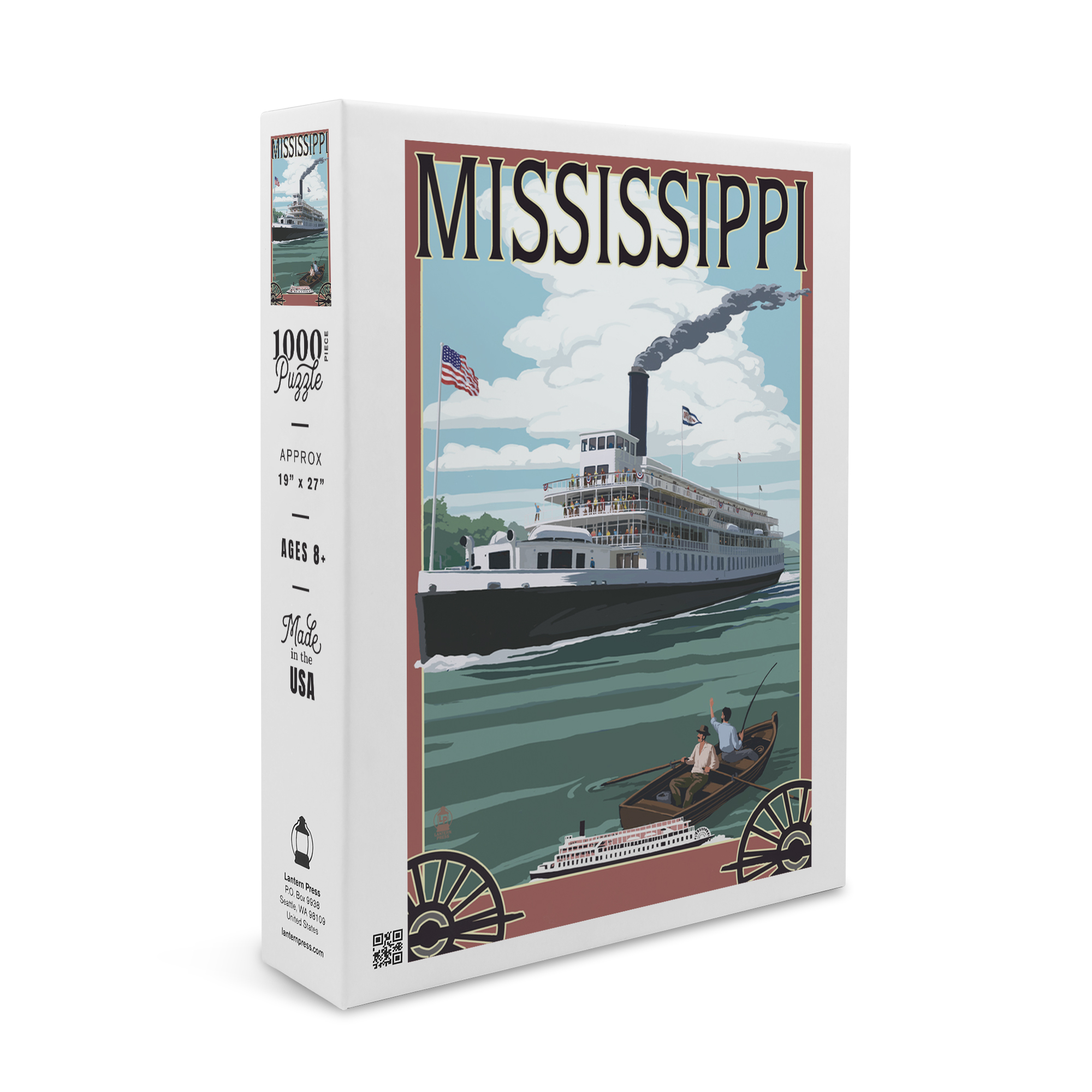 Mississippi, Riverboat and Rowboat (1000 Piece Puzzle, Size 19x27 ...