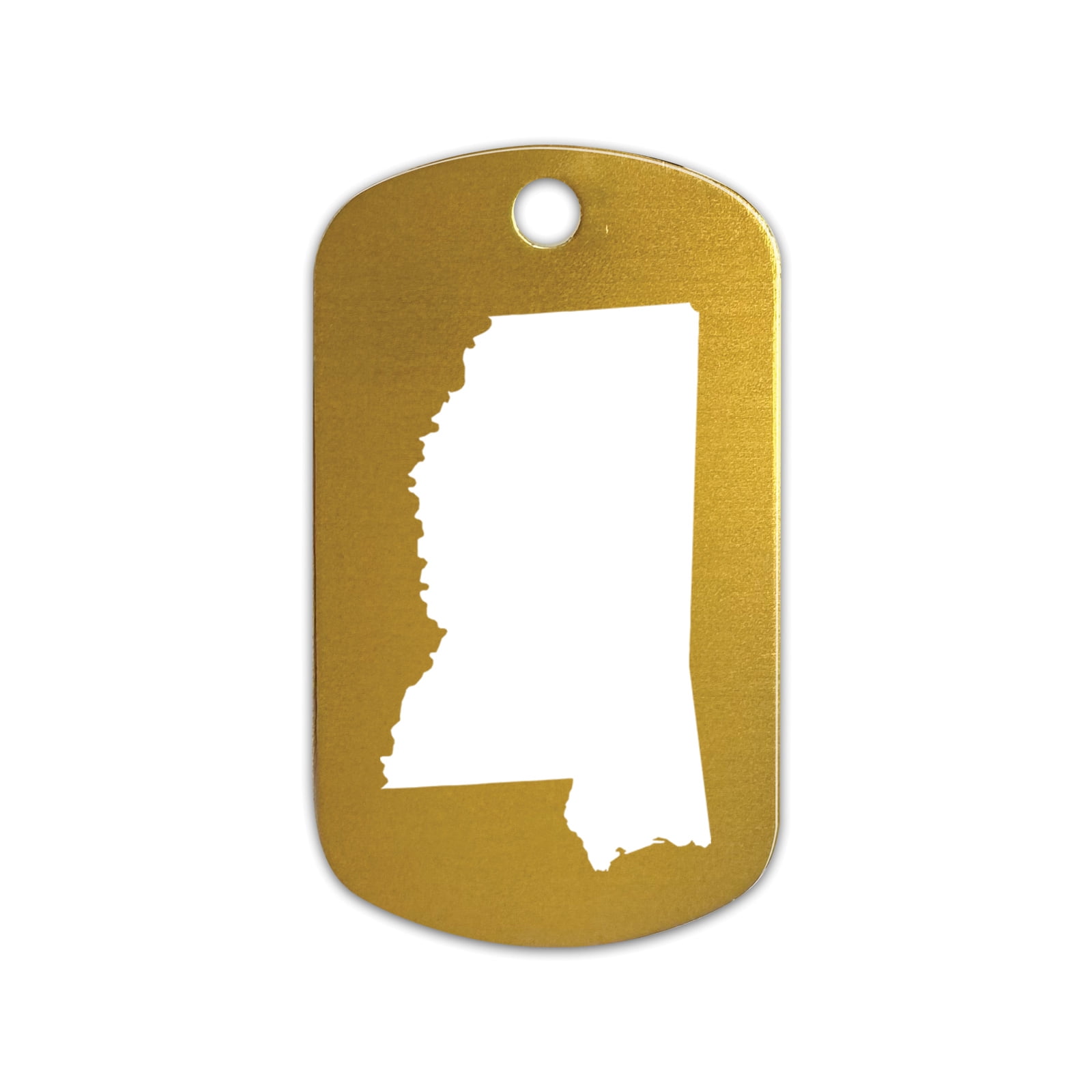 Mississippi Shaped GI Dog Tag Aluminum Keychain ms - Gold - Walmart.com
