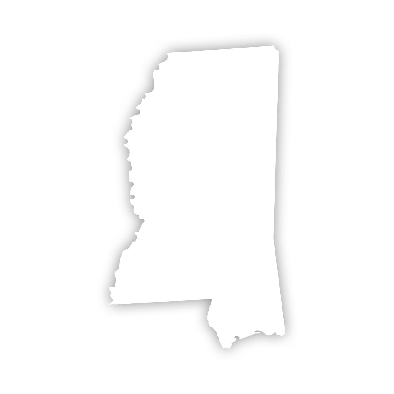 Mississippi Shaped Sticker Decal Die Cut - Self Adhesive Vinyl ...