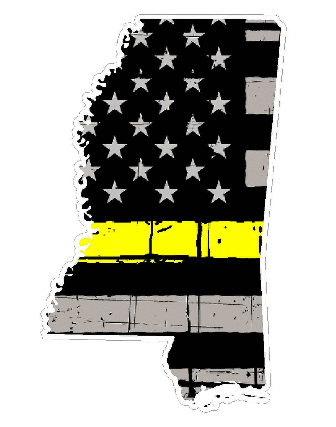 Mississippi State (E25) Thin Yellow Line Dispatch Vinyl Decal Sticker ...