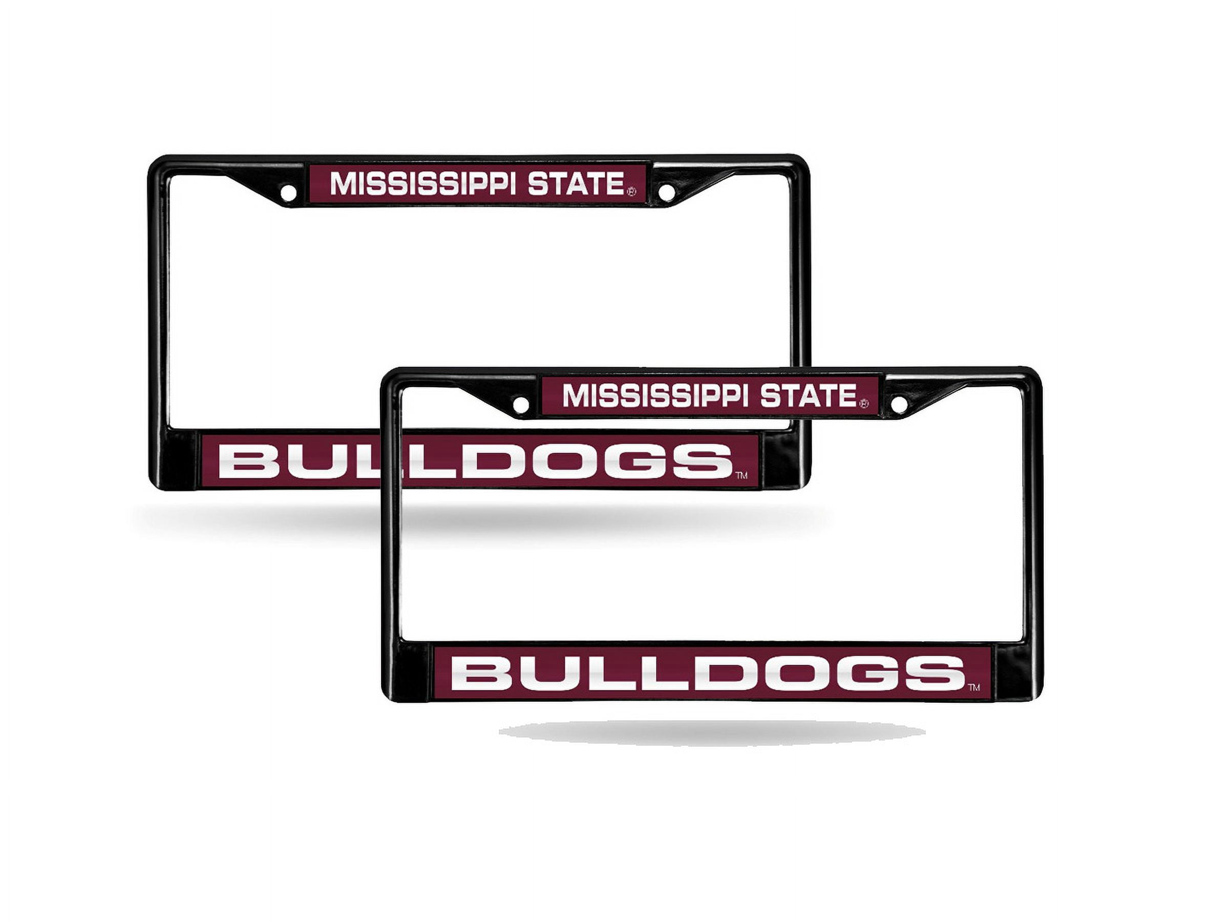 Mississippi State NCAA Bulldogs Black Metal (Set of 2) Laser Cut ...