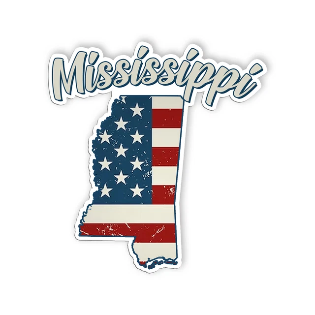 Mississippi Stickers Us State Shaped Map Stickers Phone Decal Water ...