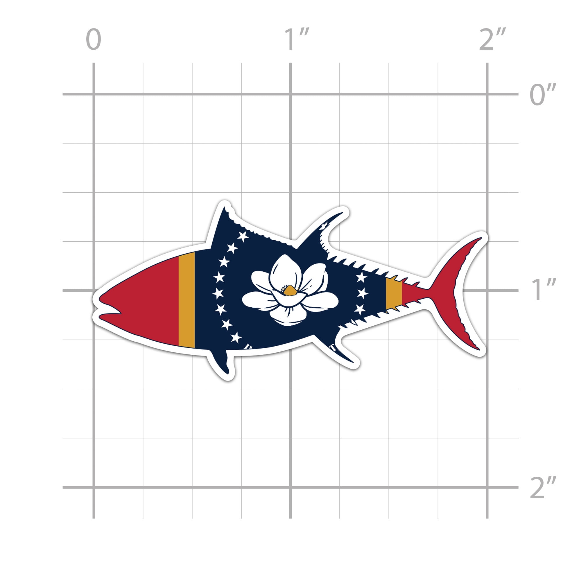 Mississippi Tuna Flag Sticker for water bottle phone tumbler hard ...