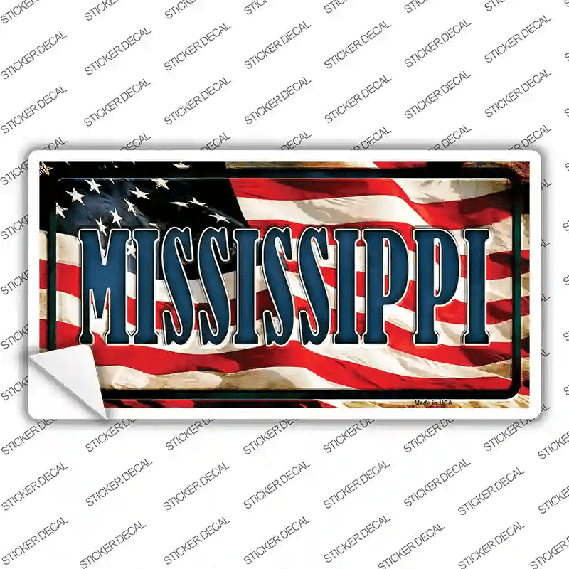 Mississippi on American Flag Novelty Sticker Decal Large - Walmart.com