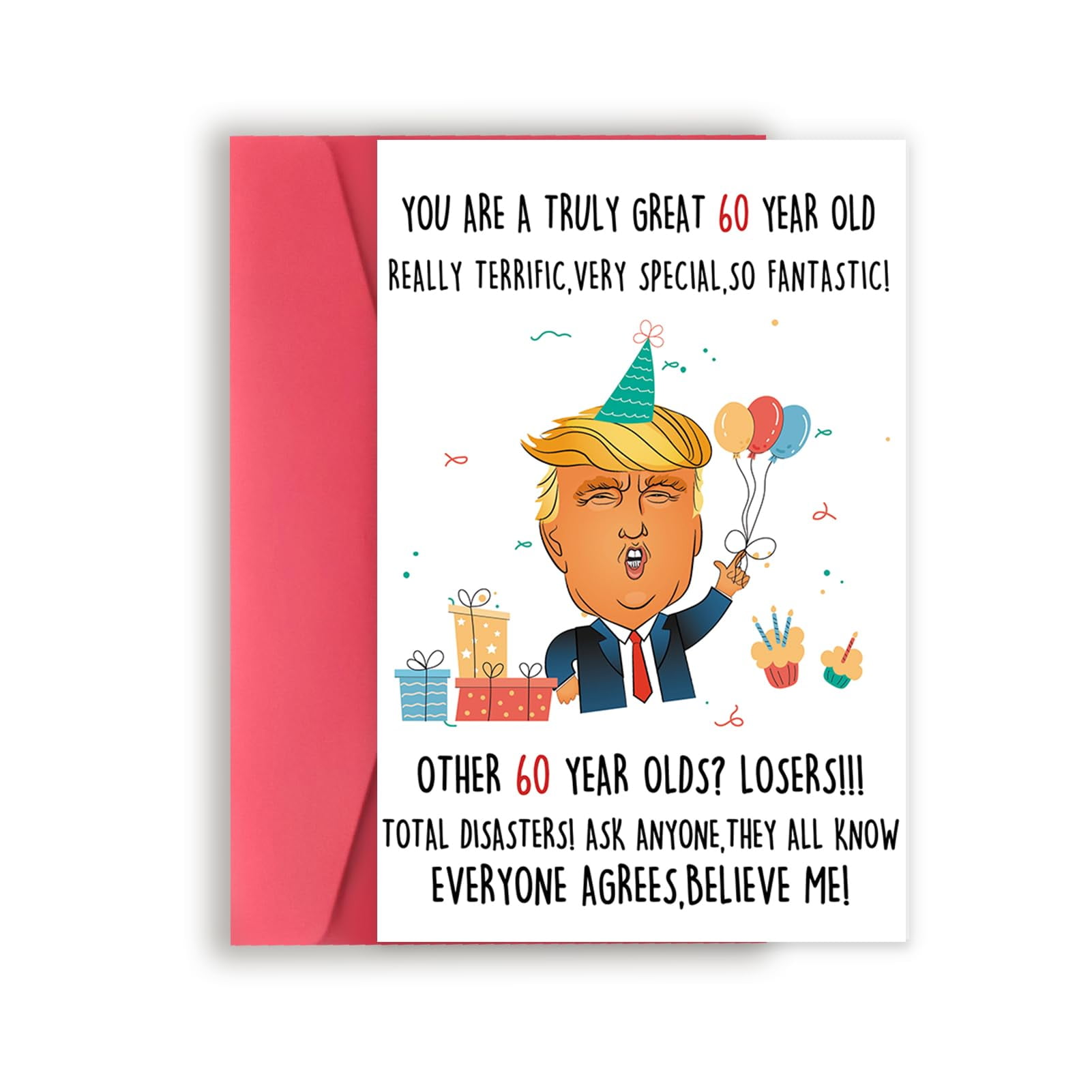 Missonemi Funny Trump SCH4 60th Birthday Cards for Men Women, Trump ...