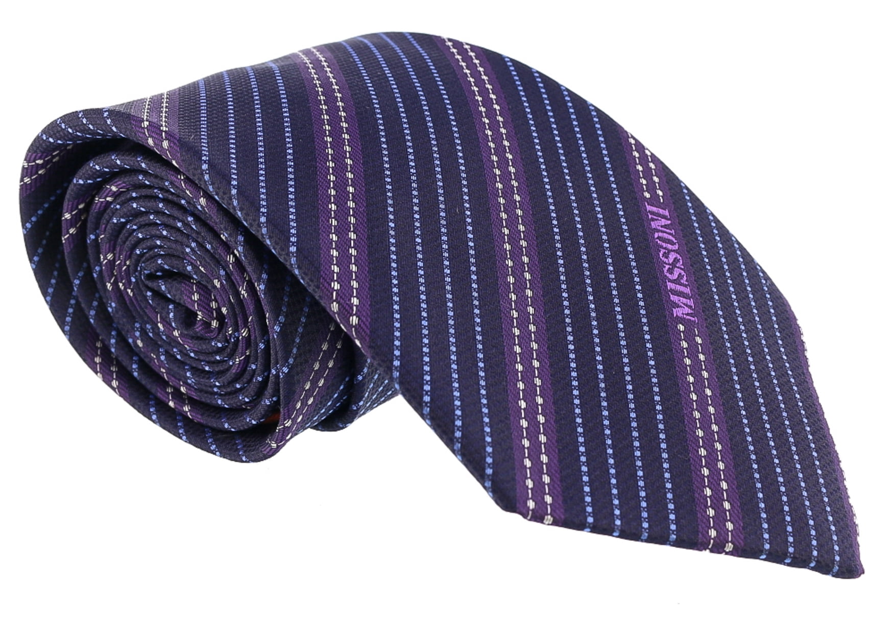Missoni Multi Stripe Blue/Purple Woven 100% Silk Tie for mens - Walmart.com