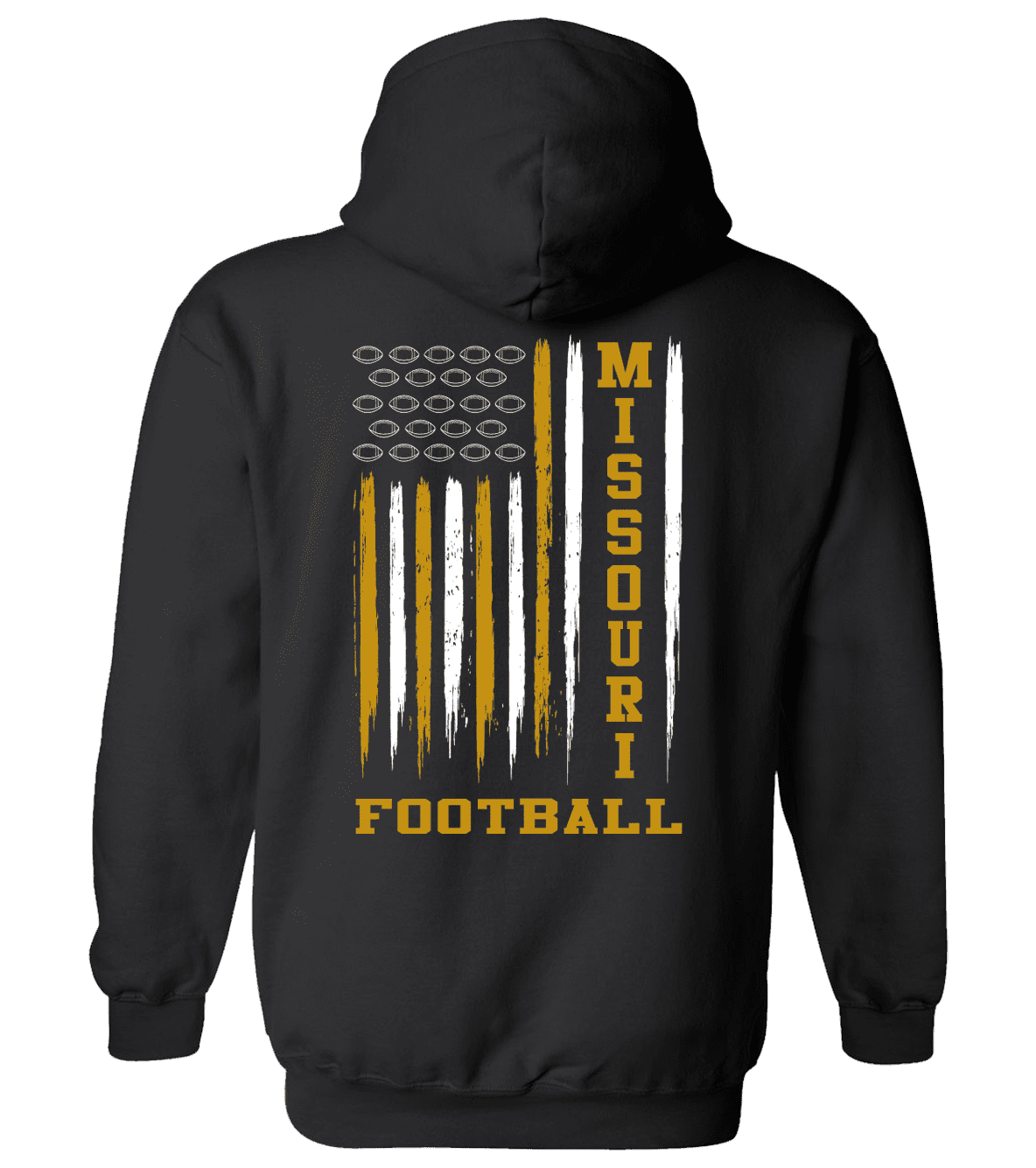 Missouri Football Team Colors Football American Flag Unisex Hoodie ...