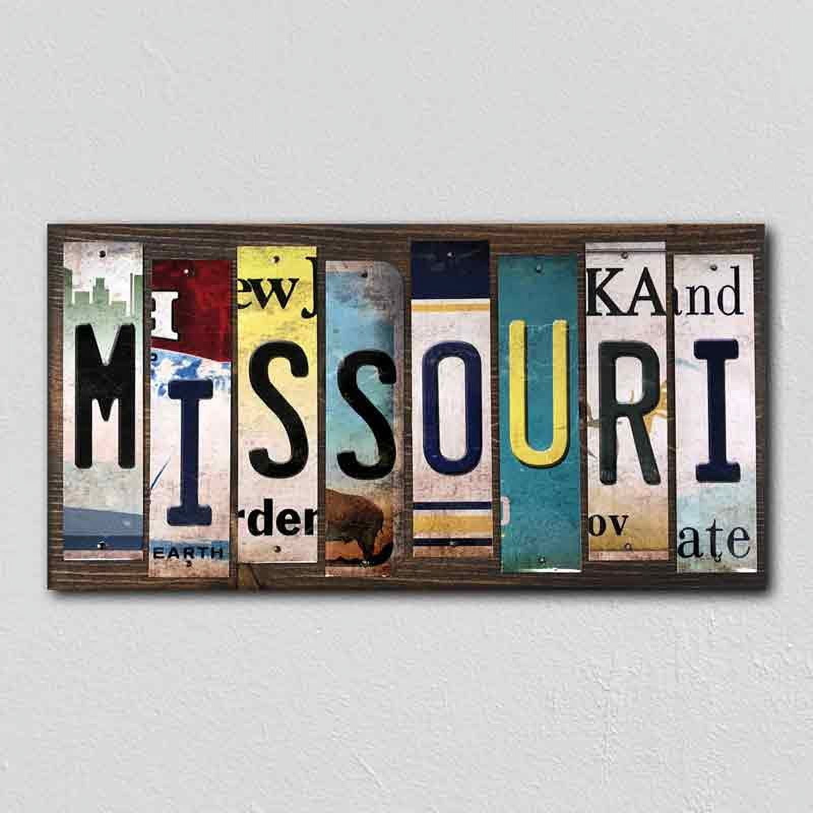 Missouri License Plate Tag Strips Novelty Wood Signs WS-175 8" x ...