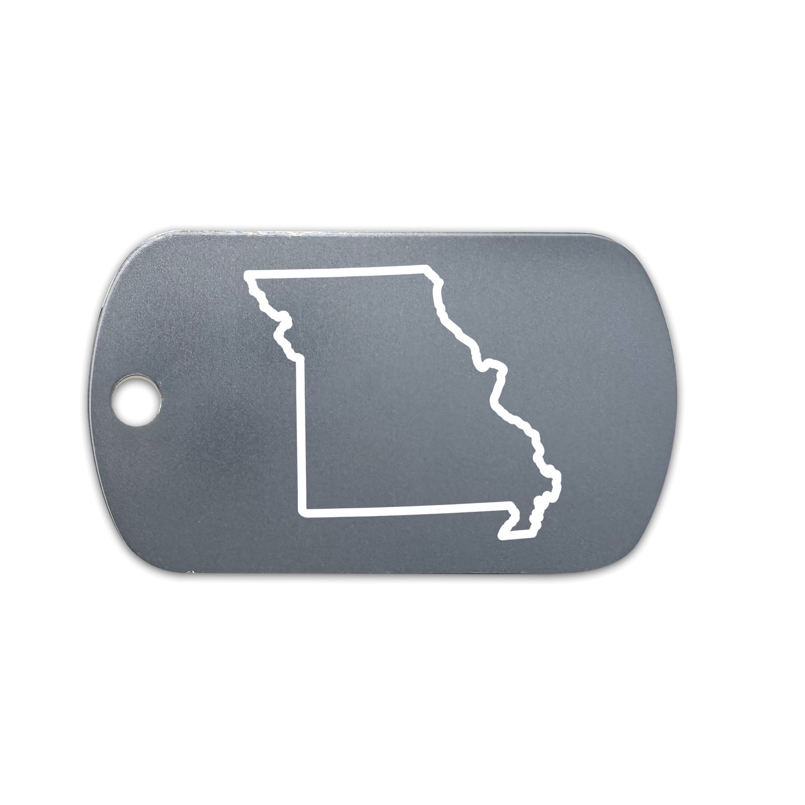 Missouri Outline GI Dog Tag Aluminum Keychain mo - Silver - Walmart.com