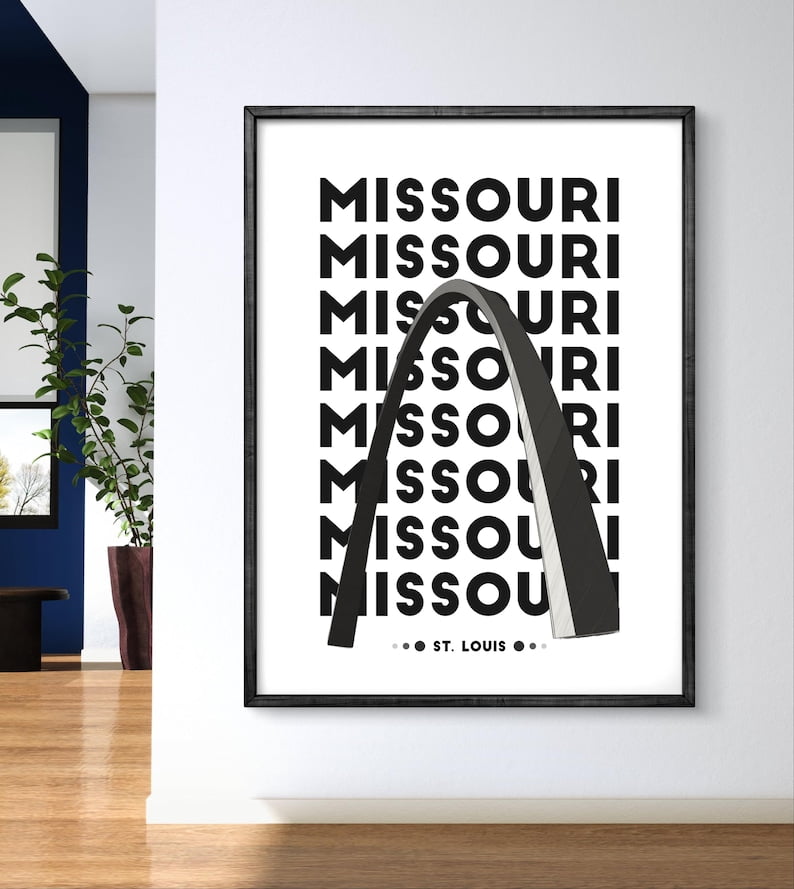Missouri Poster, St. Louis Gateway Arch Print, Downloadable Poster ...