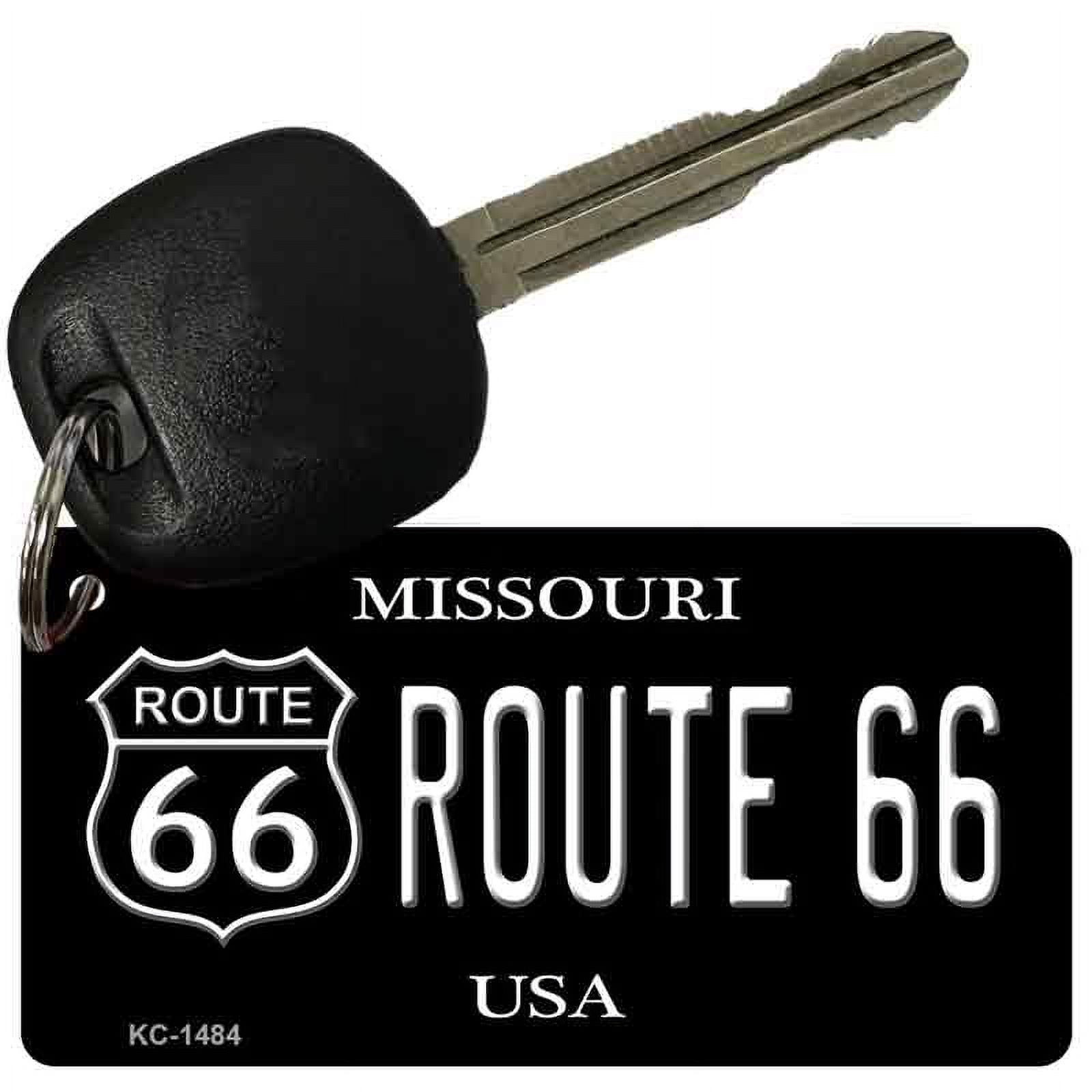 Missouri Route 66 Black Novelty Aluminum Key Chain KC-1484 3" x 1.5 ...