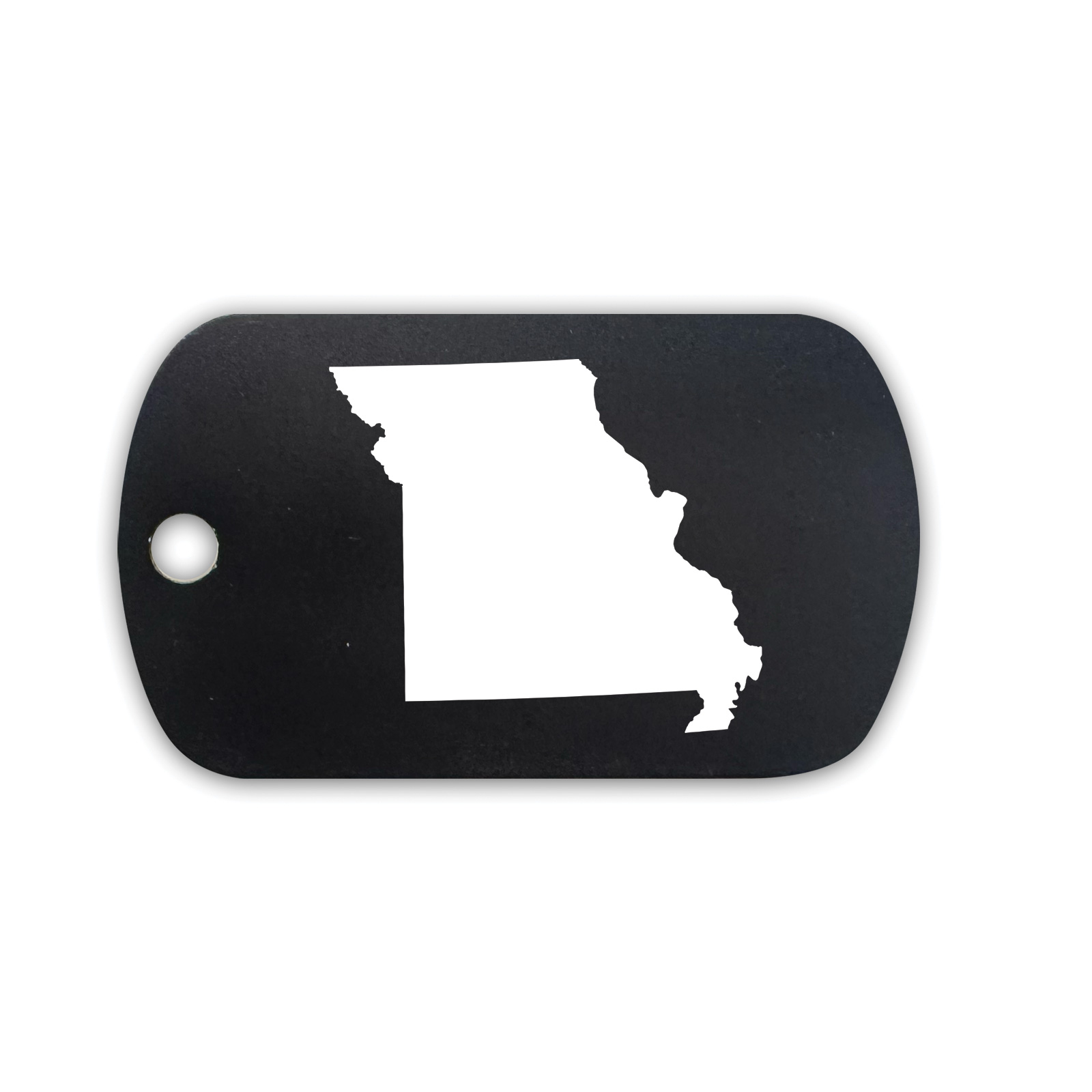 Missouri Shaped GI Dog Tag Aluminum Keychain mo - Black - Walmart.com