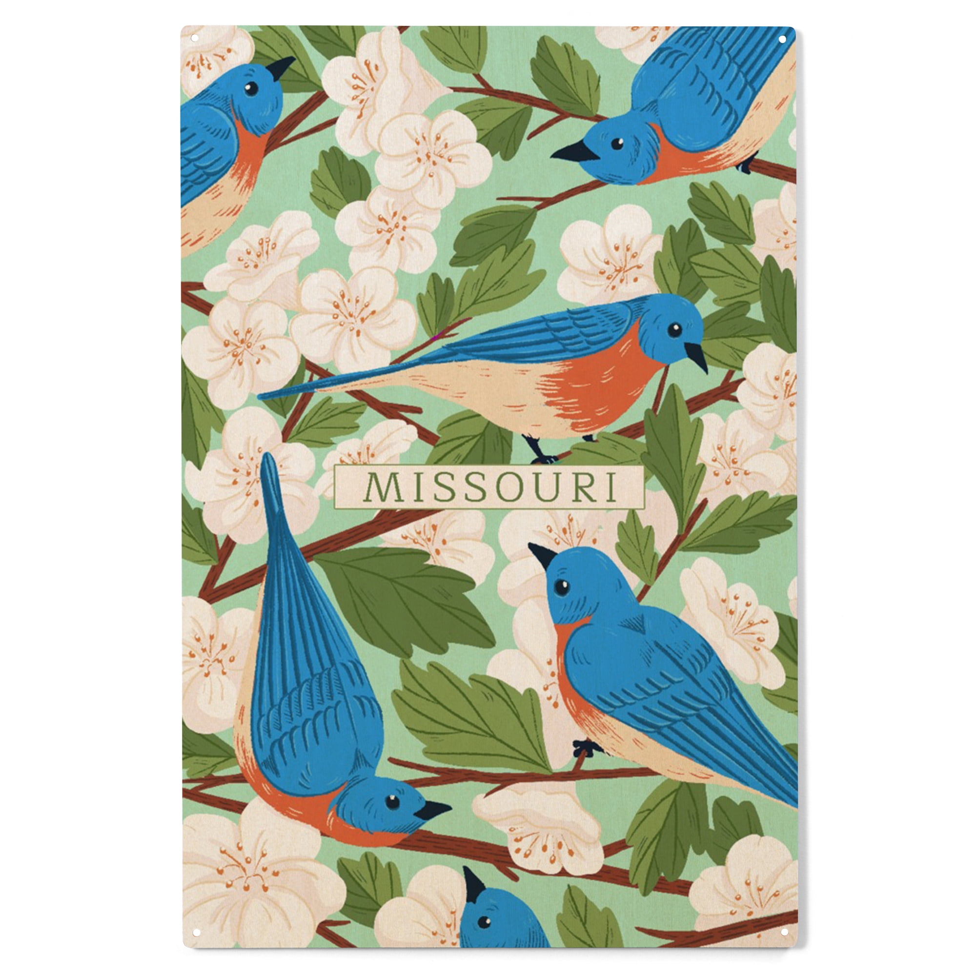 Missouri, State Bird and Flower Collection, Bluebird and Hawthorn ...