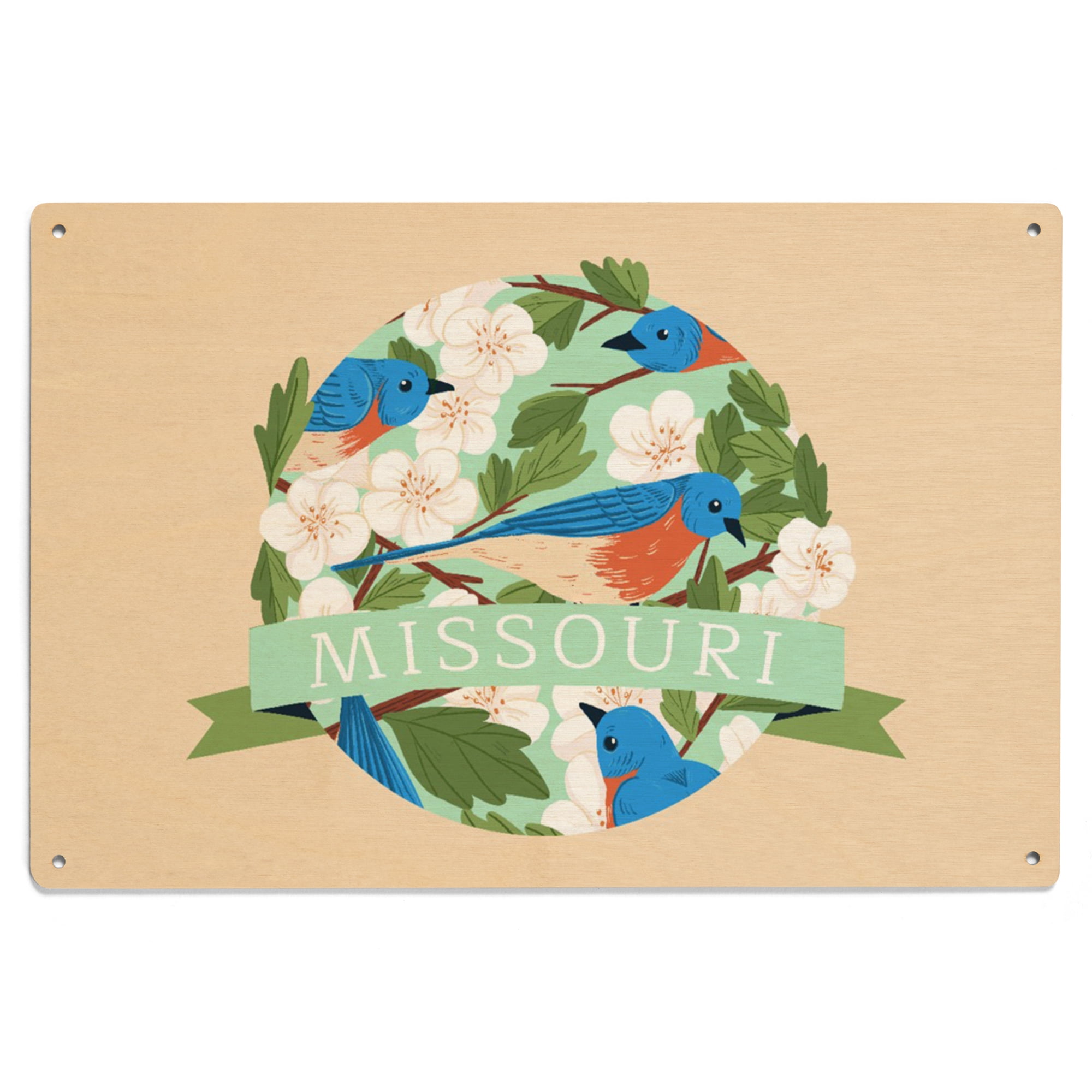 Missouri, State Bird and Flower Collection, Bluebird and Hawthorn ...