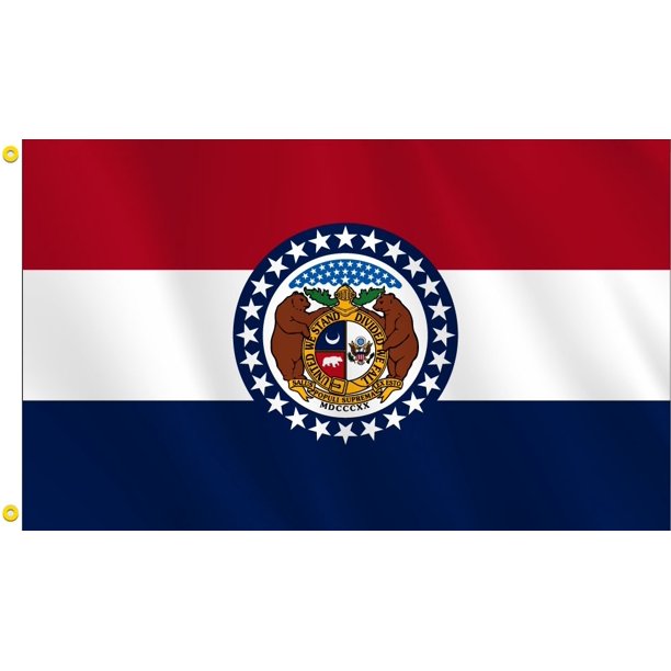 Missouri State Flag, Nylon, 3' x 5', 100% Made in USA, Canvas Header ...