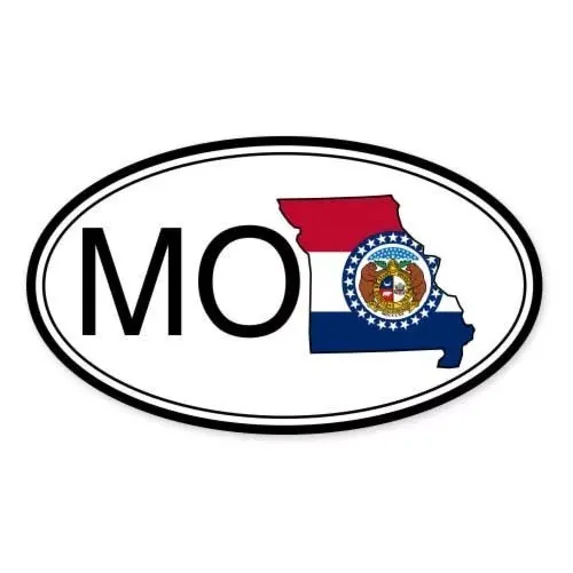Missouri State Flag Oval Car Sticker Phone Decal Water Bottle Stickers ...