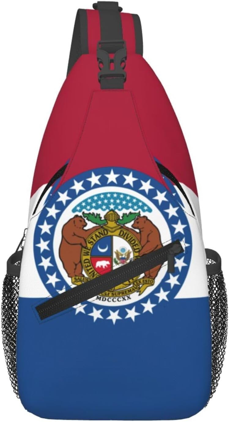 Missouri State Flag Print Lightweight Sling Small Shoulder Bag - Chic ...