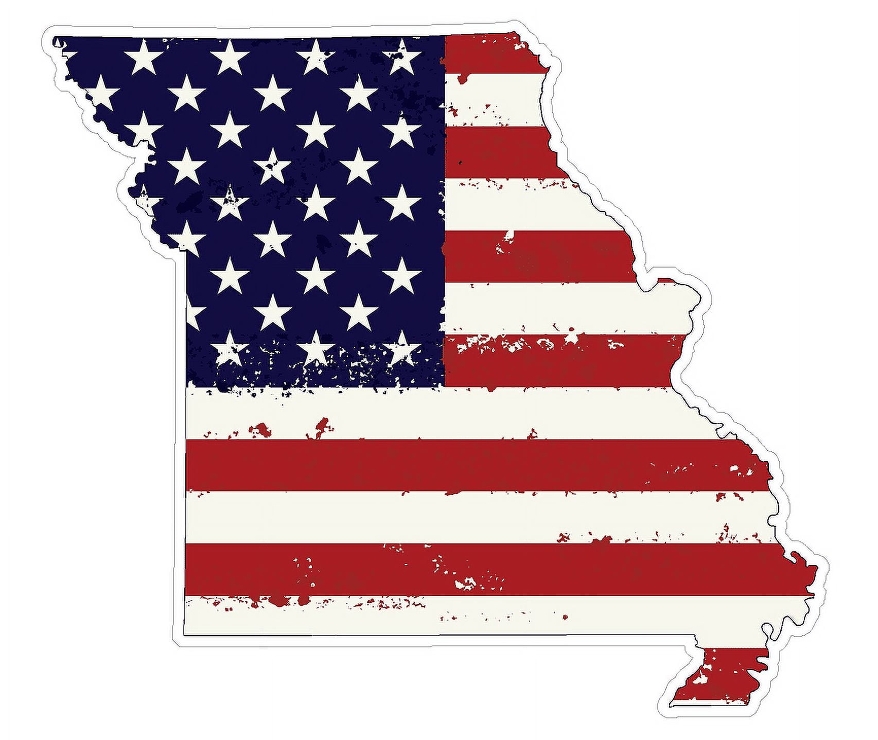 Missouri State (J26) USA Flag Distressed Vinyl Decal Sticker Car/Truck ...