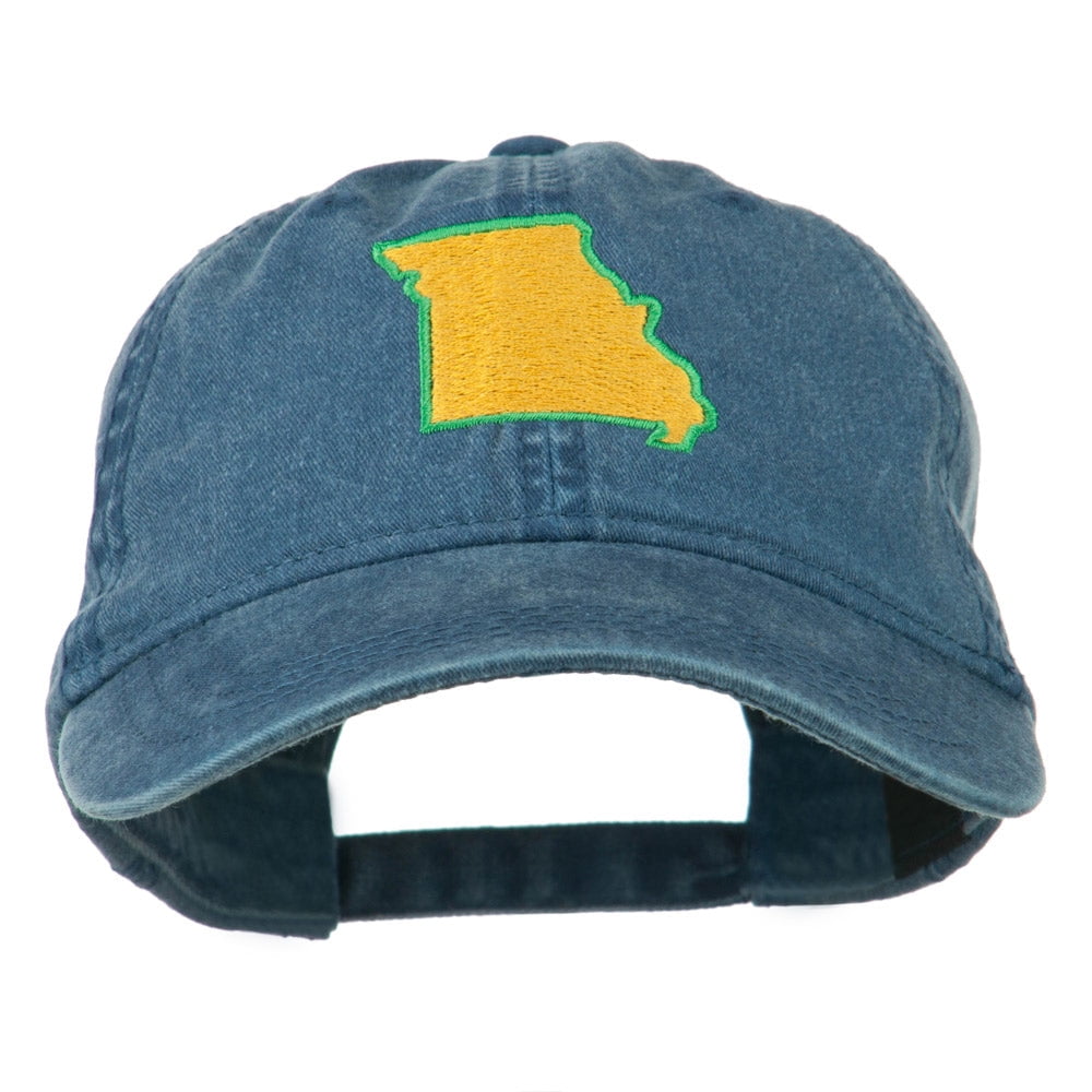 Missouri State Map Embroidered Washed Cotton Cap - Navy OSFM - Walmart.com