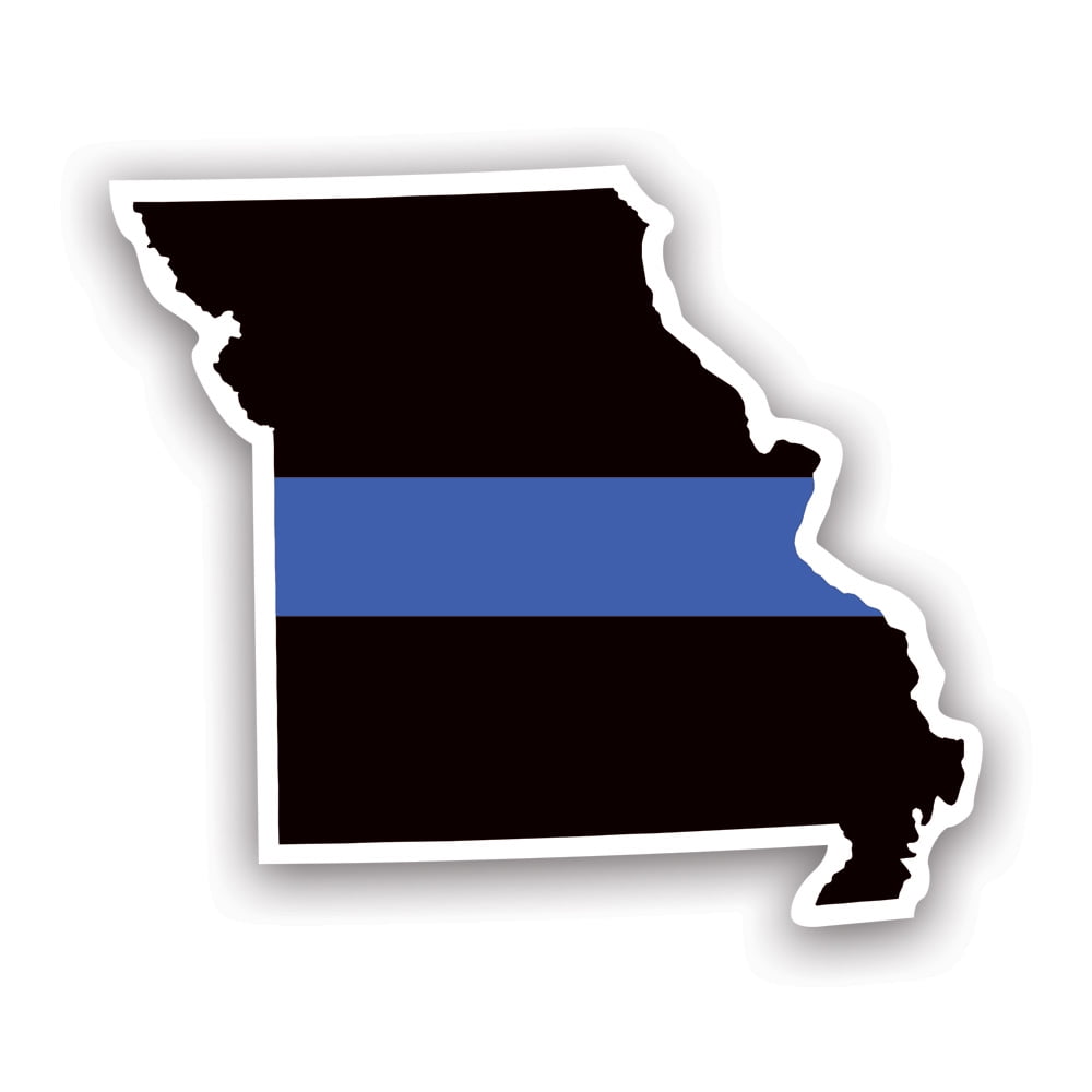 Missouri State Shaped The Thin Blue Line Sticker Decal - Self Adhesive Vinyl - Weatherproof ...