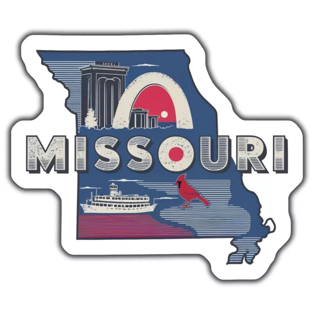Missouri State Sticker, Retro Missouri Scenic Sticker, Missouri Travel ...