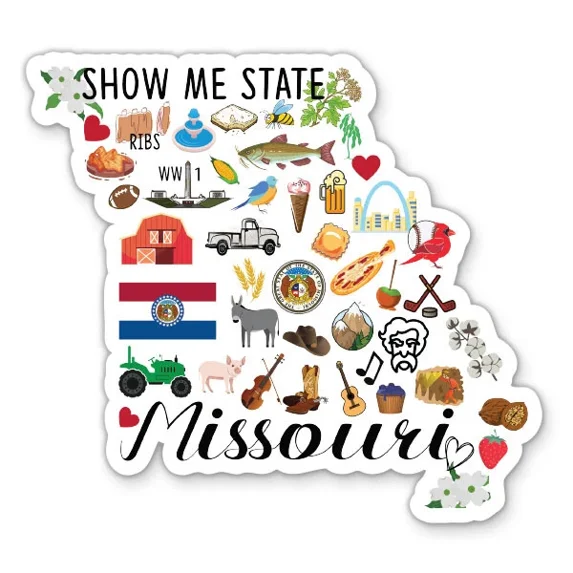 Missouri State Travel Sticker Phone Decal Water Bottle Stickers Car ...