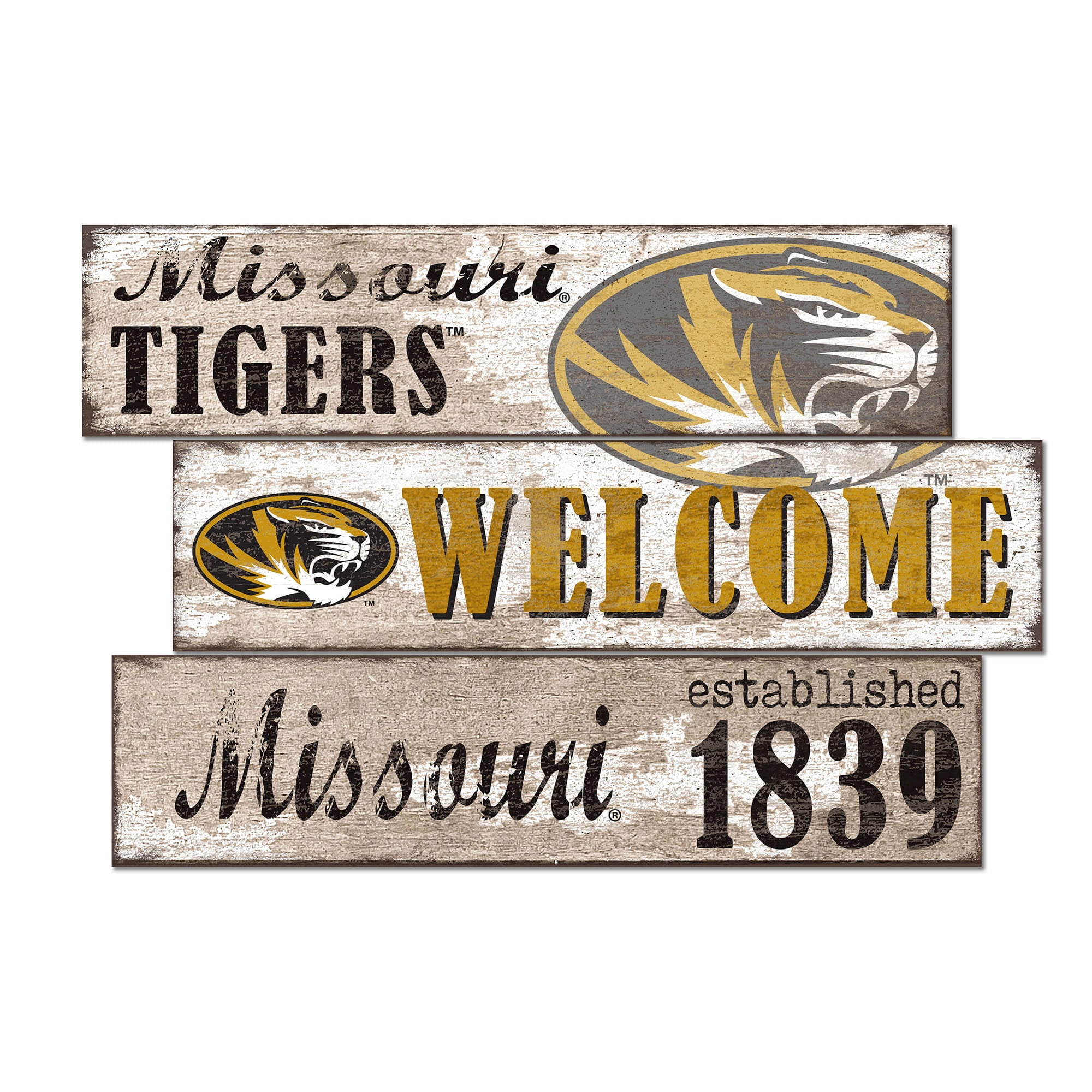 Missouri Tigers 24" 3-Plank Welcome Sign - Walmart.com