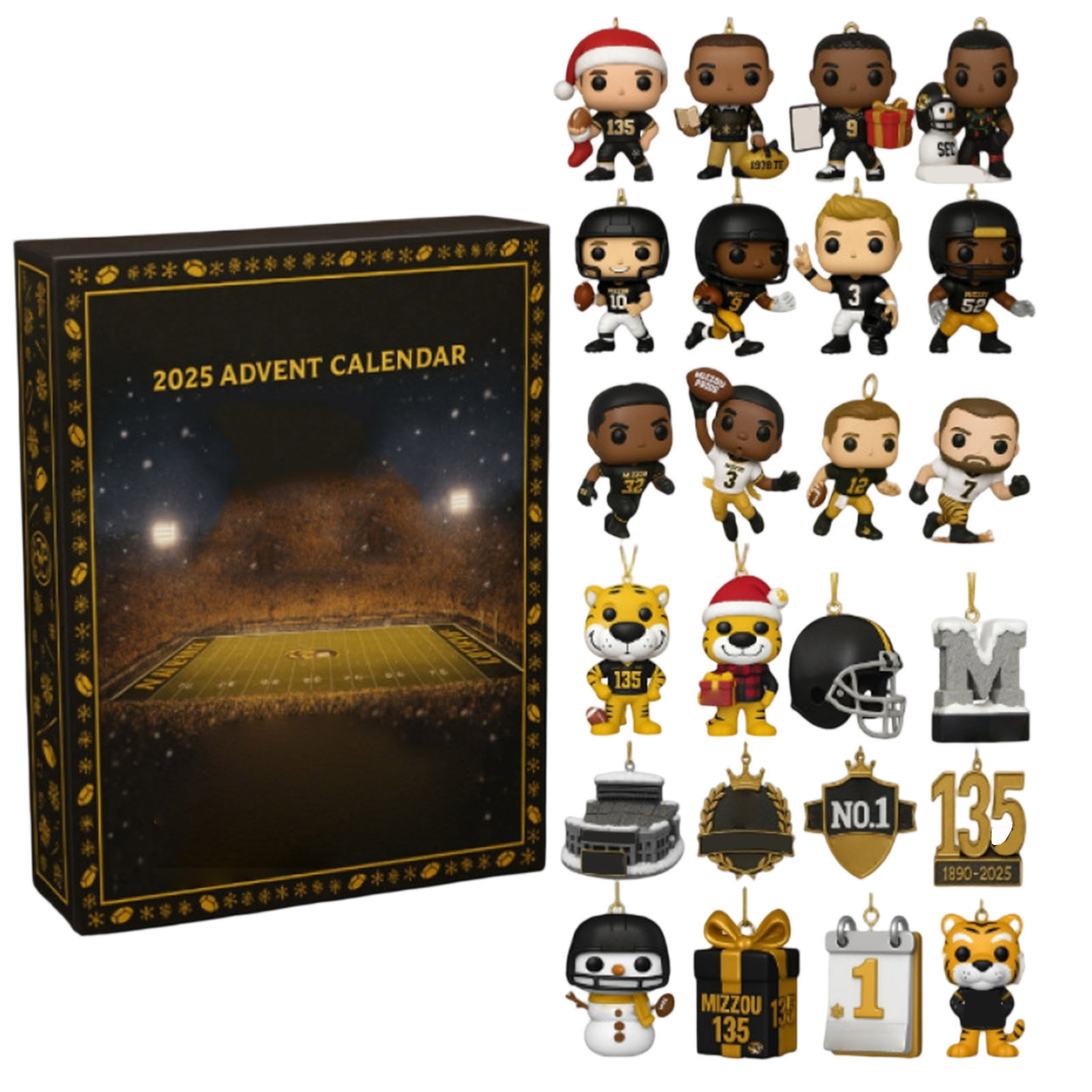 Missouri Tigers Football Advent Calendar 2025 – 24 Collectible Figures ...