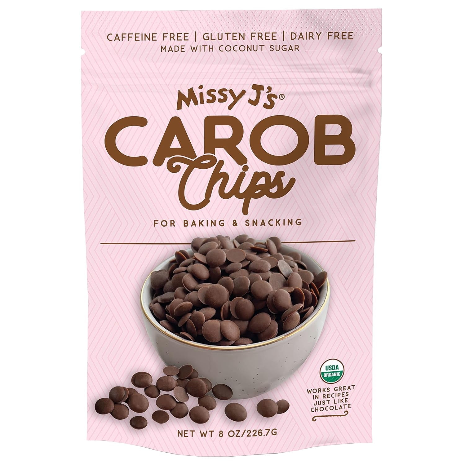 Missy J’s Organic Carob Chips Made with Coconut Sugar Healthy Snacks 8 ...