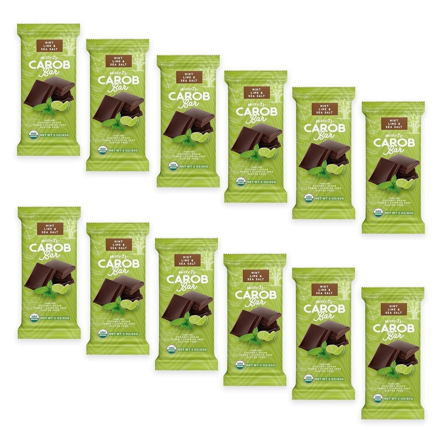 Missy J’s Organic Carob Mint, Lime & Sea Salt Candy Bar Healthy Snack ...
