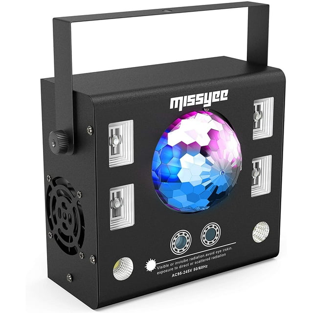 Missyee DJ Lights 4 in 1 Mixed Effect LED Pattern Lights Strobe Light ...