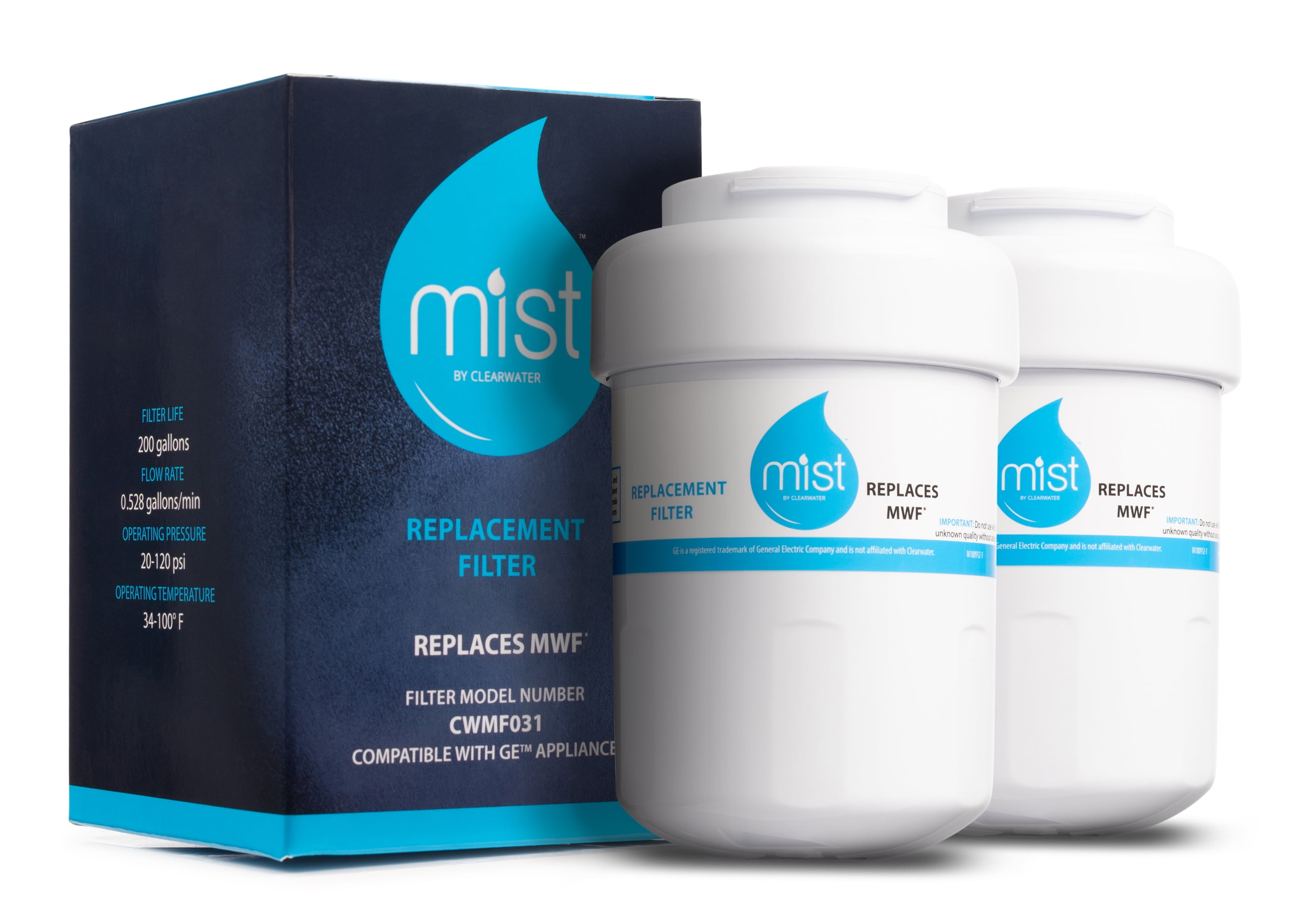 Mist MWF Refrigerator Water Filter Replacement Cartridge for GE MWFA ...