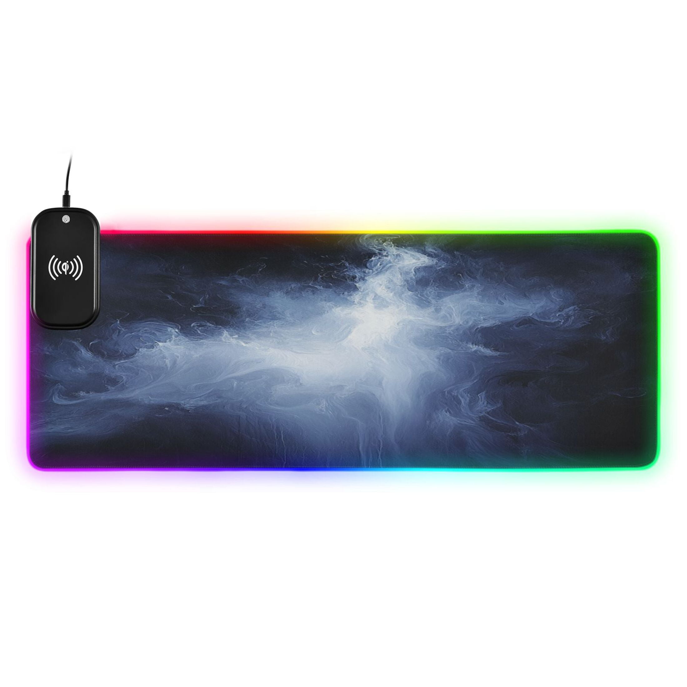 Mist Like Shapes Large RGB Gaming Mouse Pad with Fast Wireless Charging ...