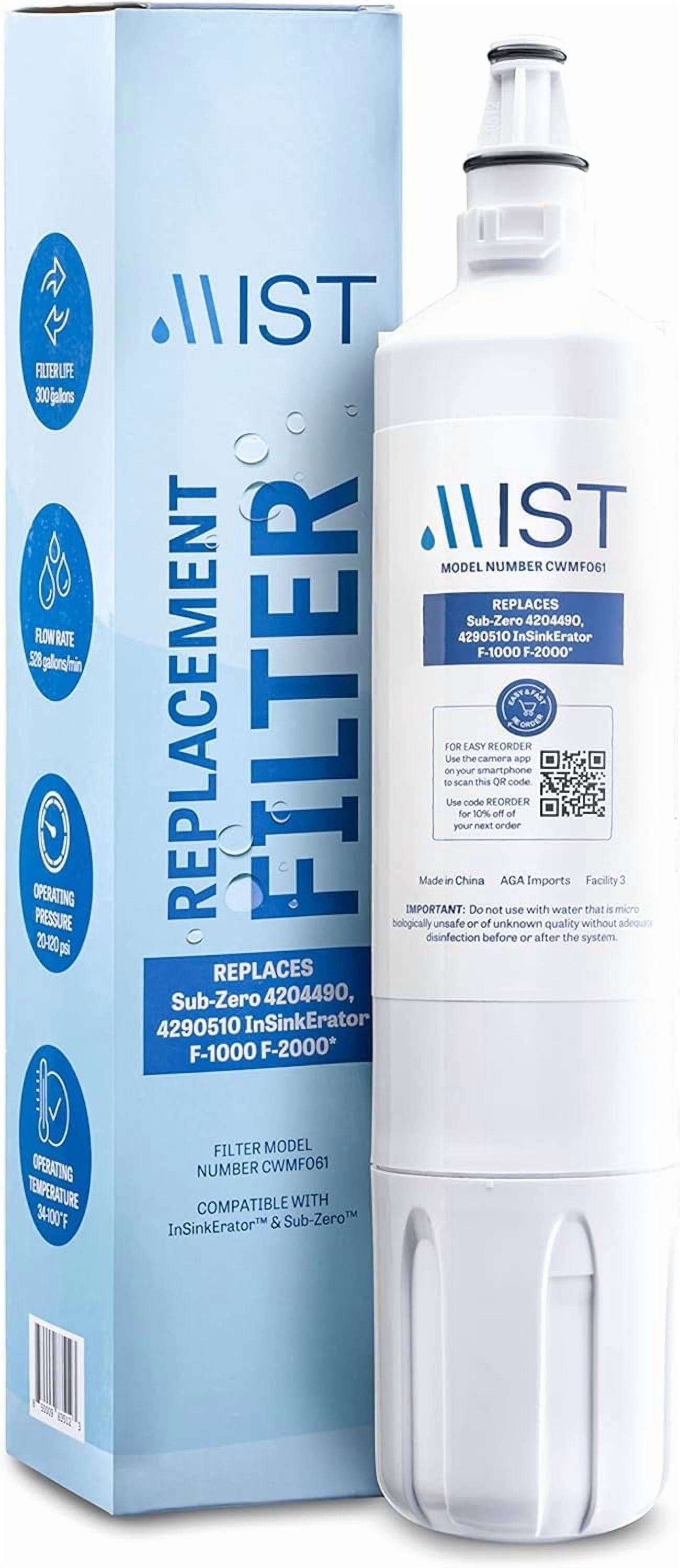 Mist 4204490 Refrigerator Water Filter Replacement Cartridge for Sub ...