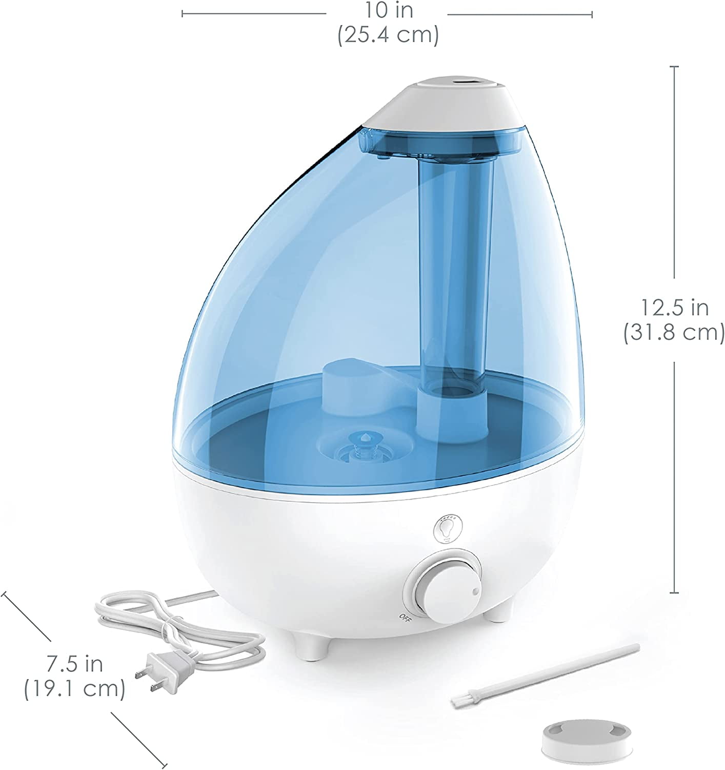 MistAire XL Ultrasonic Cool Mist Humidifier - All Day Operation for ...