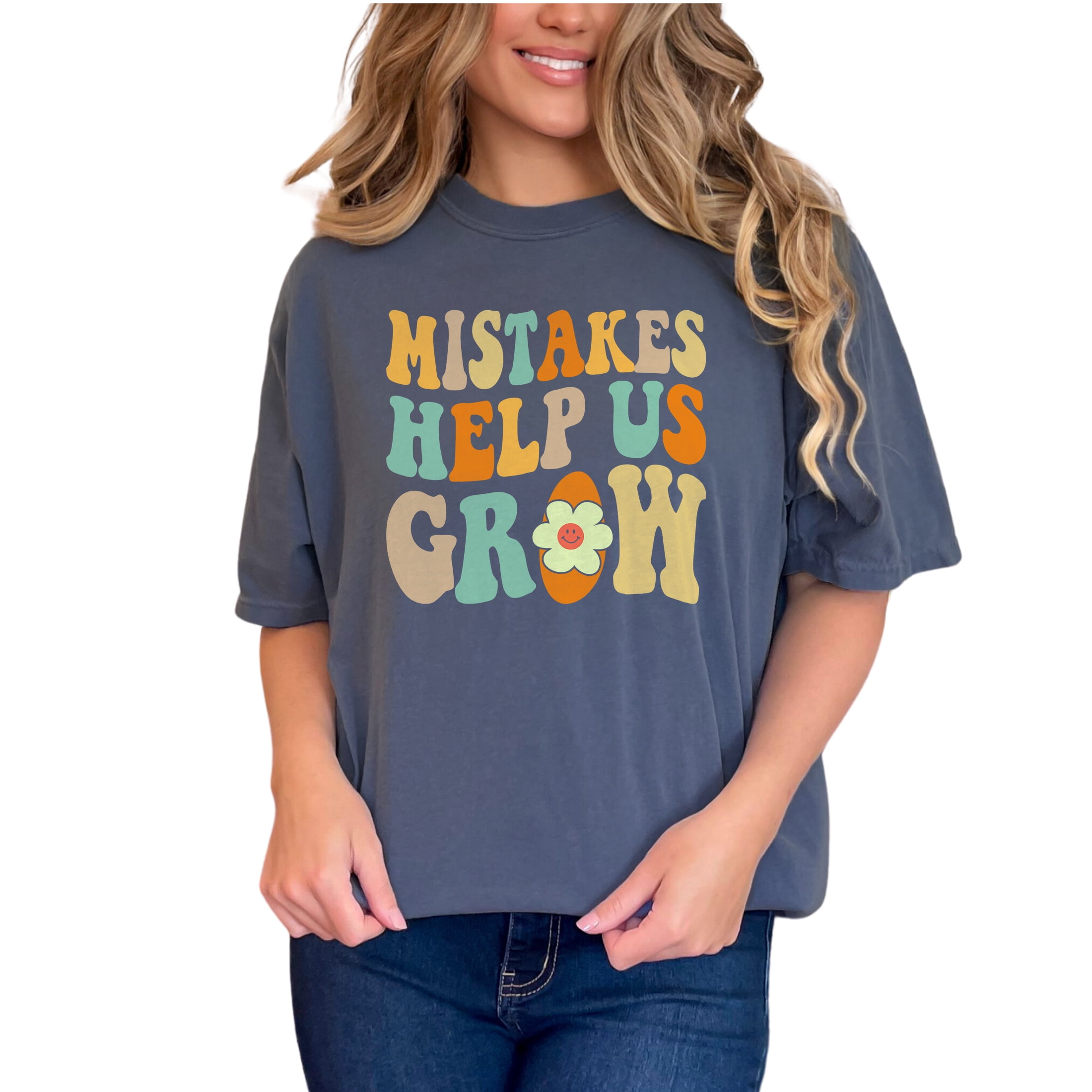 Mistakes Help Us Grow, Inspirational Quote on Growth, Groovy Retro Wavy ...