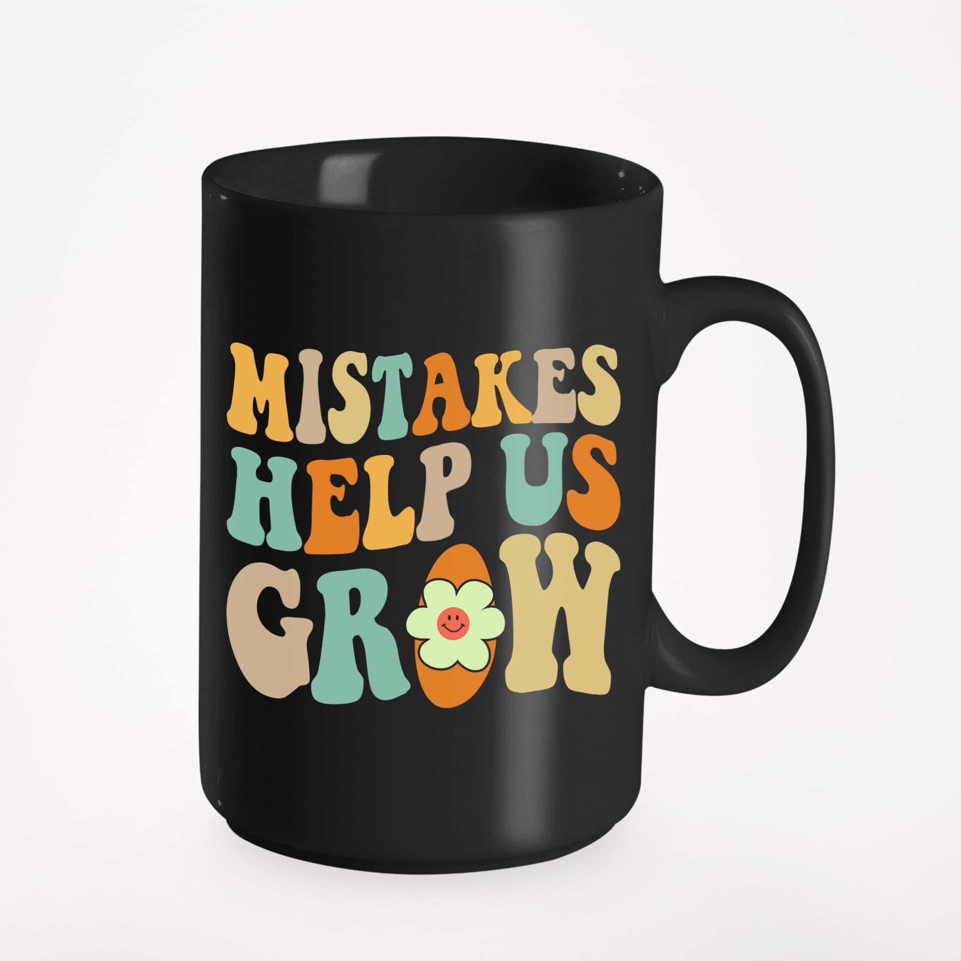 Mistakes Help Us Grow, Inspirational Quote on Growth, Groovy Retro Wavy ...