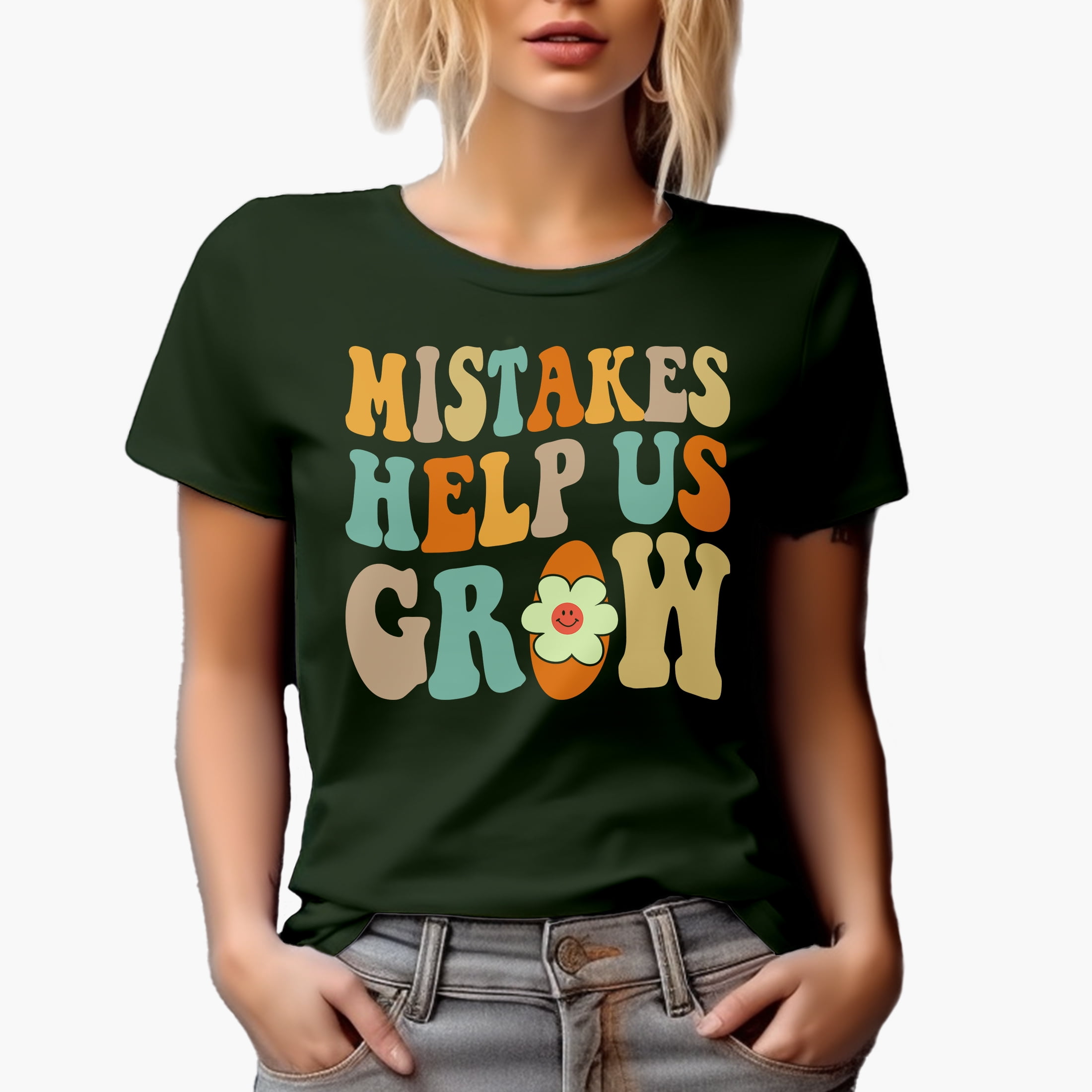 Mistakes Help Us Grow, Inspirational Quote on Growth, Groovy Retro Wavy ...