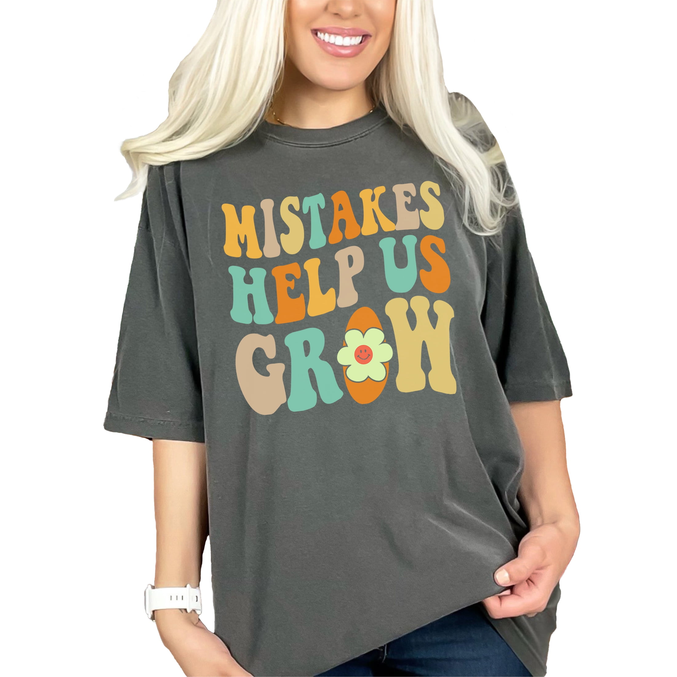 Mistakes Help Us Grow, Inspirational Quote on Growth, Groovy Retro Wavy ...
