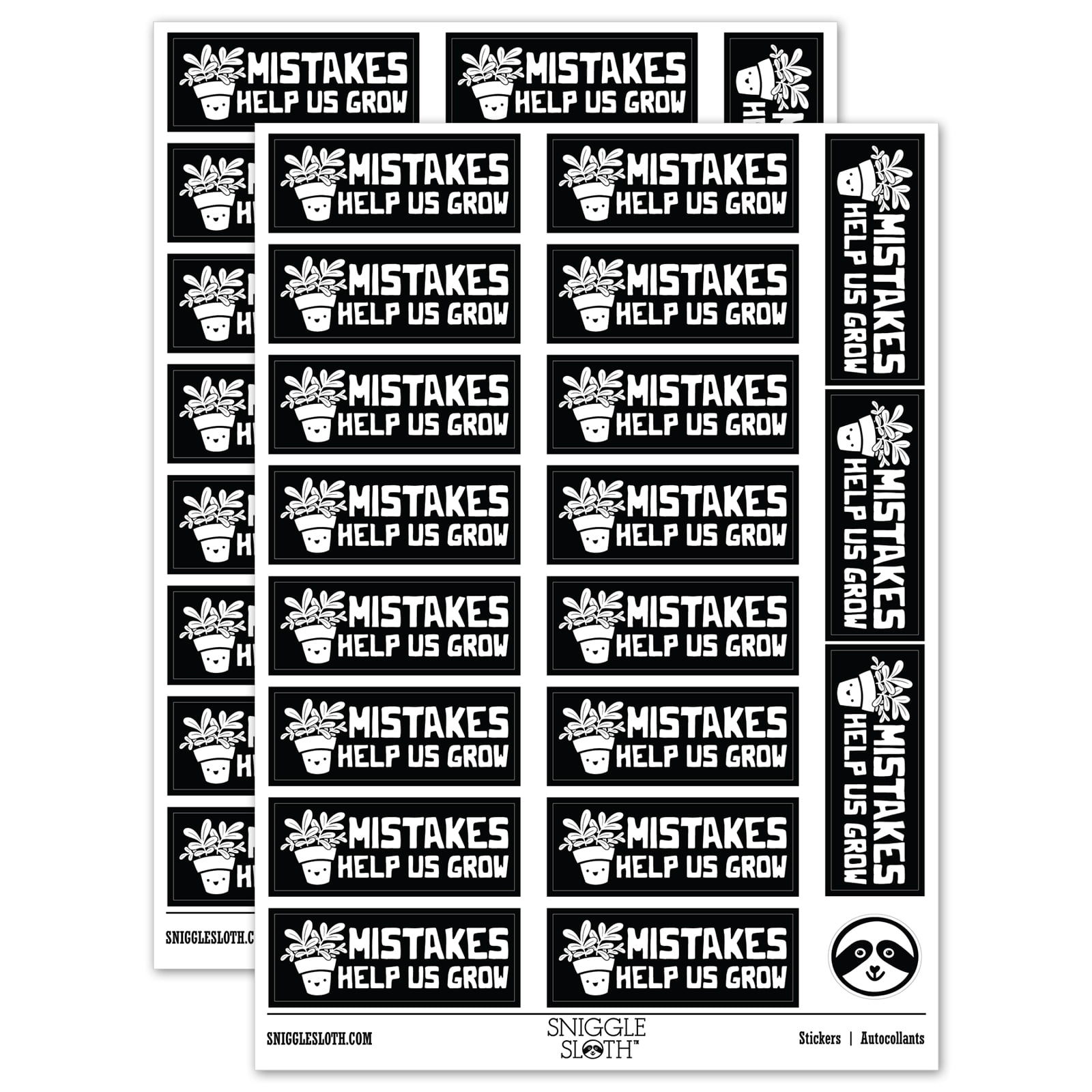 Mistakes Help Us Grow Potted Plants Teacher Student School Sticker Set ...