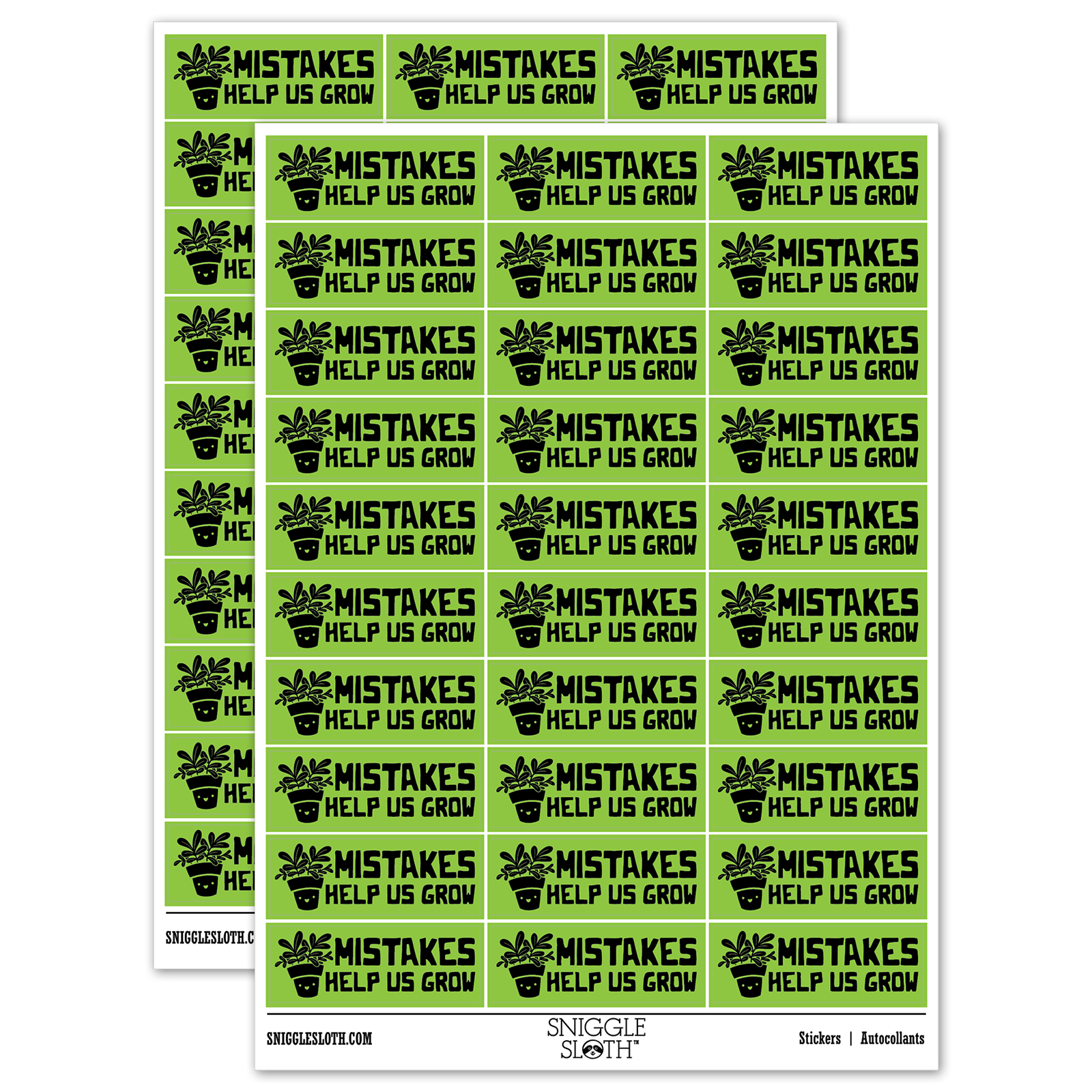 Mistakes Help Us Grow Potted Plants Teacher Student School Sticker Set ...
