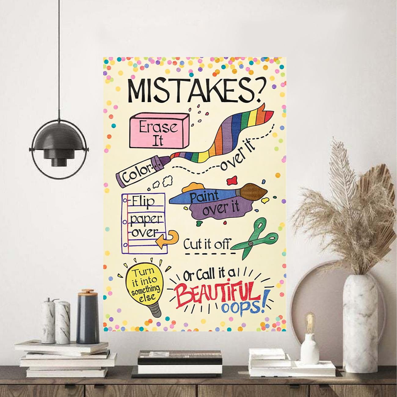Mistakes Teacher Print Vertical Poster 16 x 24 Inch Poster - Walmart.com