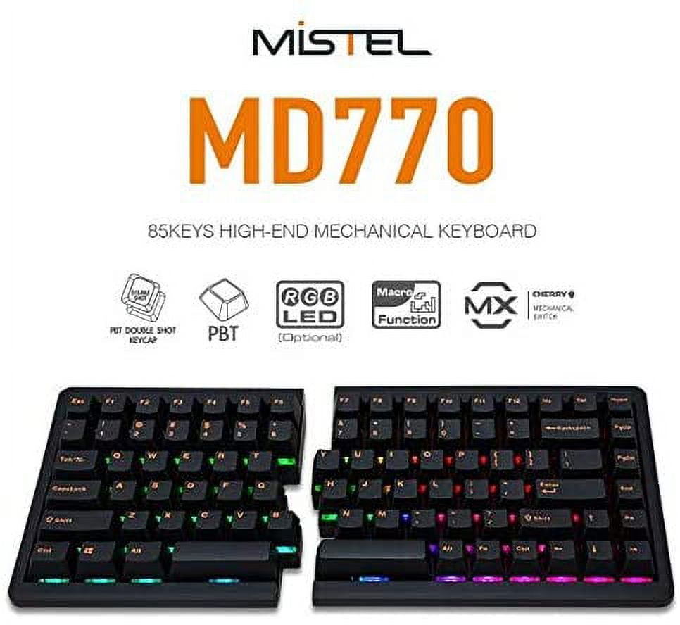 Mistel BAROCCO MD770 RGB LED Backlit TKL Split Mechanical Keyboard with ...