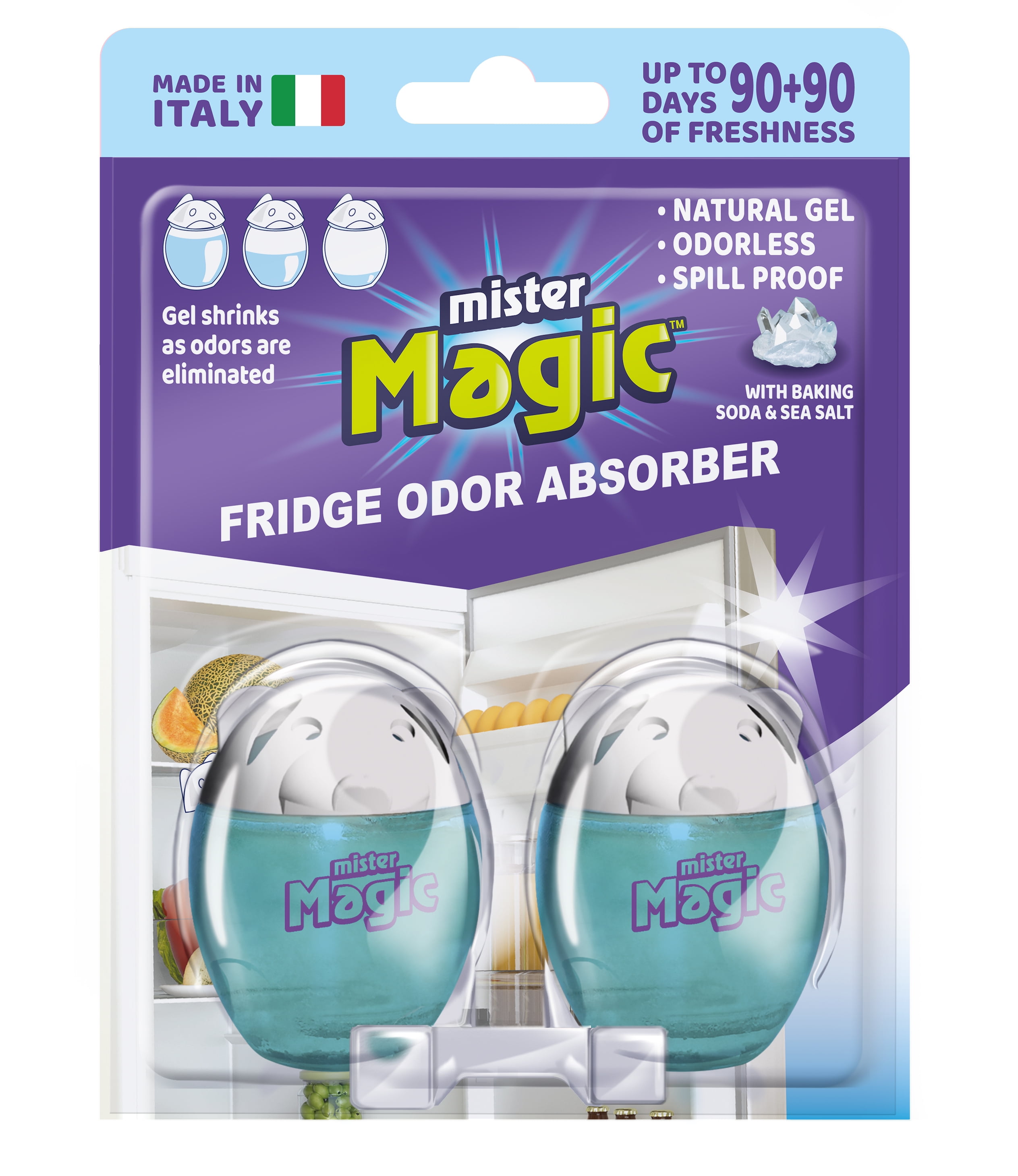 Mister Magic Fridge Odor Absorber Air Fresheners, Gel, Baking Soda, 90 ...