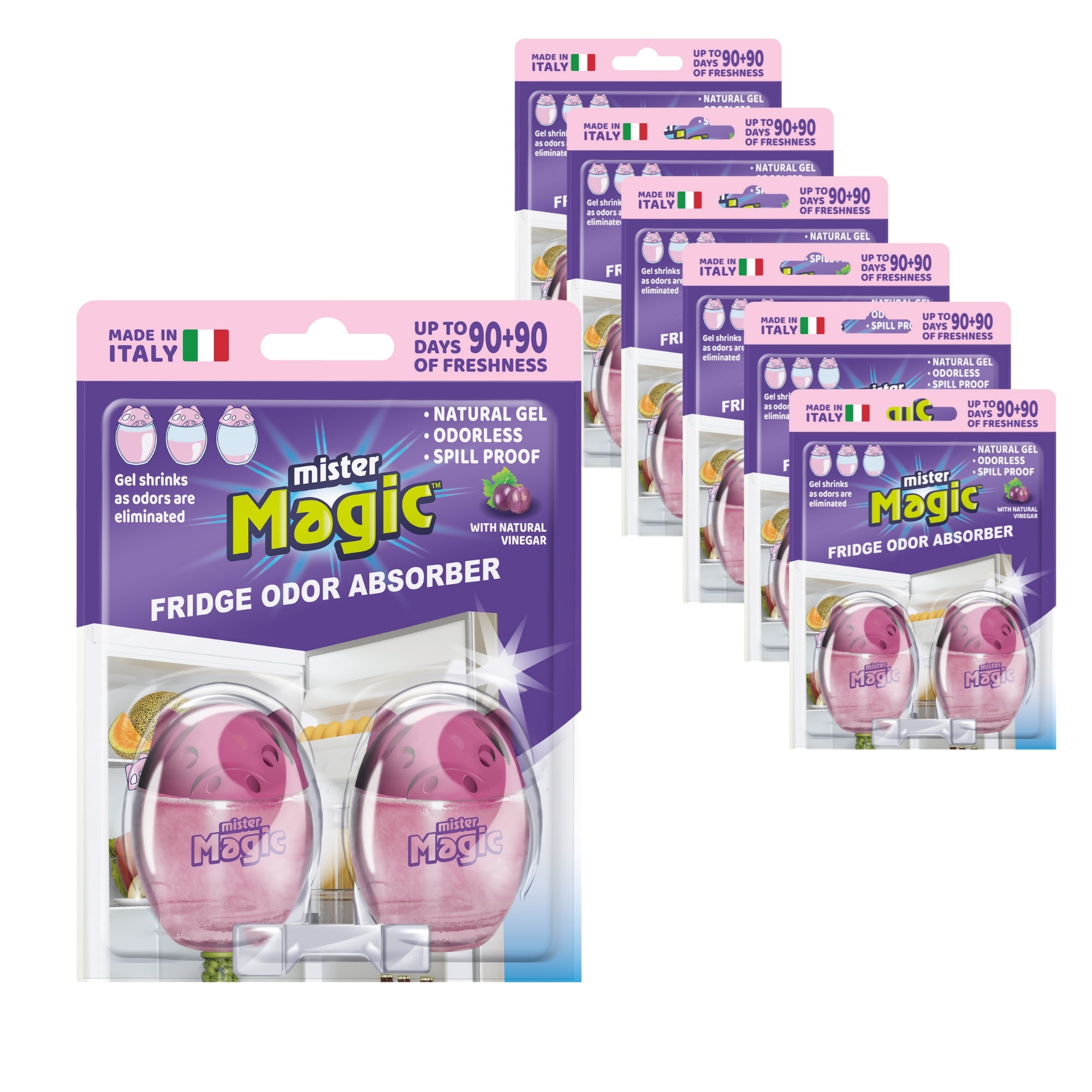 Mister Magic Fridge Odor Absorber Air Fresheners, Gel, Vinegar, 90 Days ...