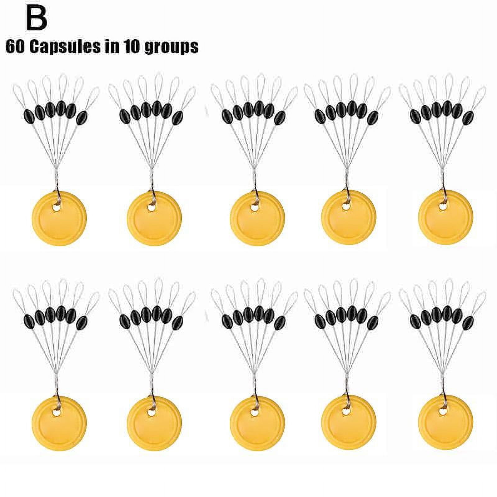 Misterolina 10 Groups of 60 Fishing Bobber Line Olive Shape Stoppers ...