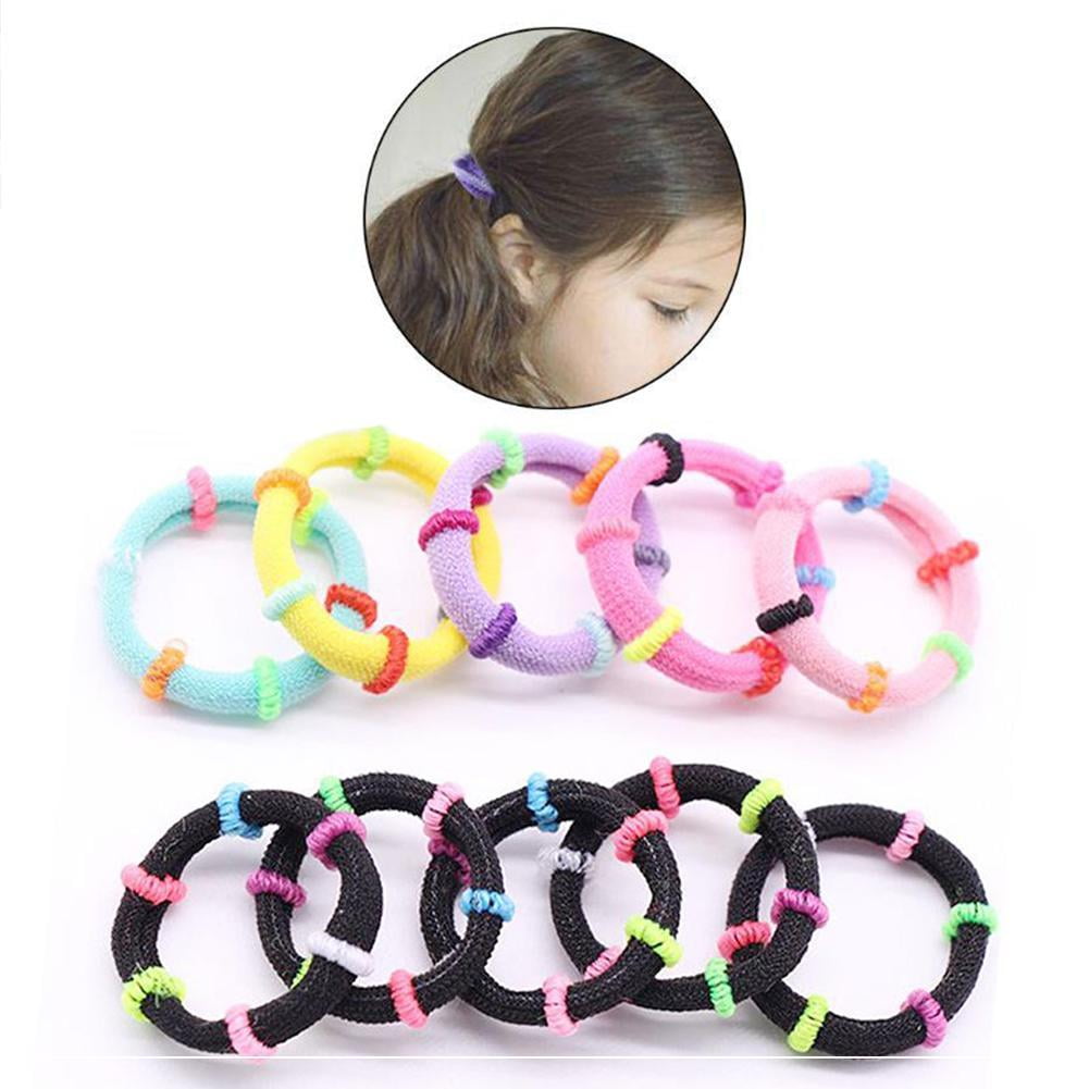 Misterolina 100 pcs Cute Kids Hair Ropes Scrunchy Elastic Girls Rubber ...