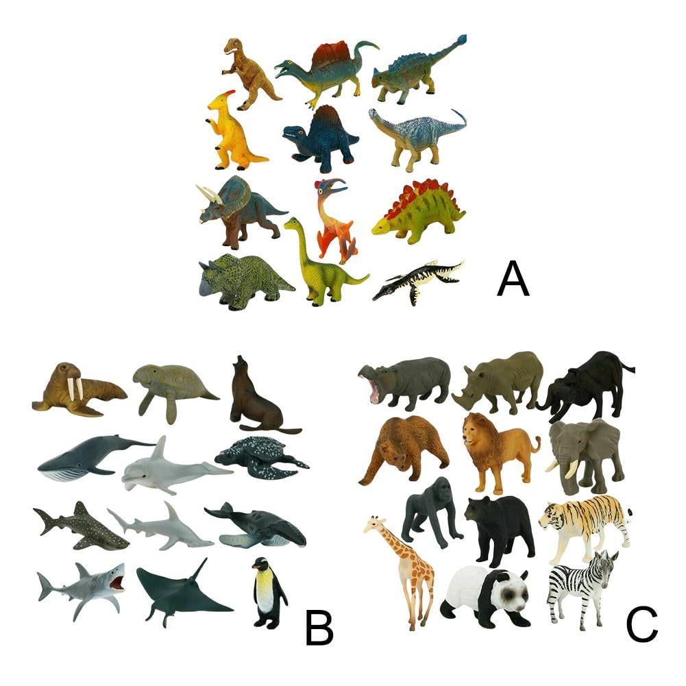 Misterolina 12Piece Plastic Animal Model Set Jungle Ocean and Zoo ...